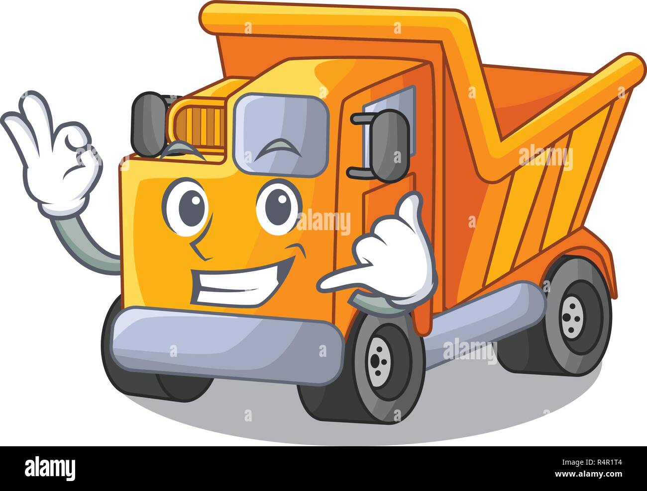 Call me character truck dump on trash construction Stock Vector Image ...