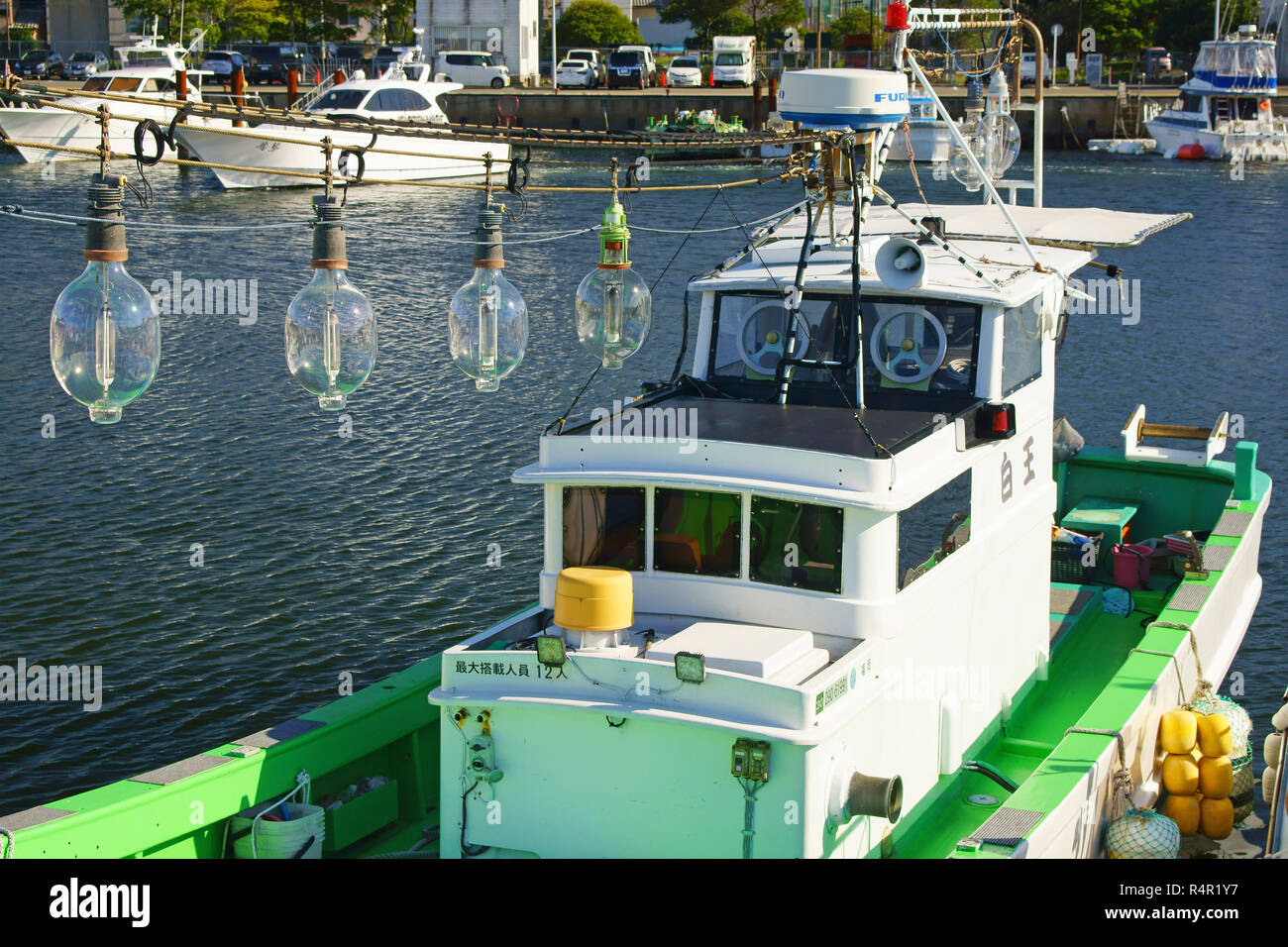 Squid Fishing Boat Stock Photo - Alamy