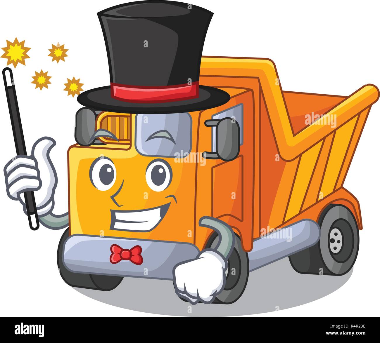 Magician character truck dump on trash construction Stock Vector Image ...