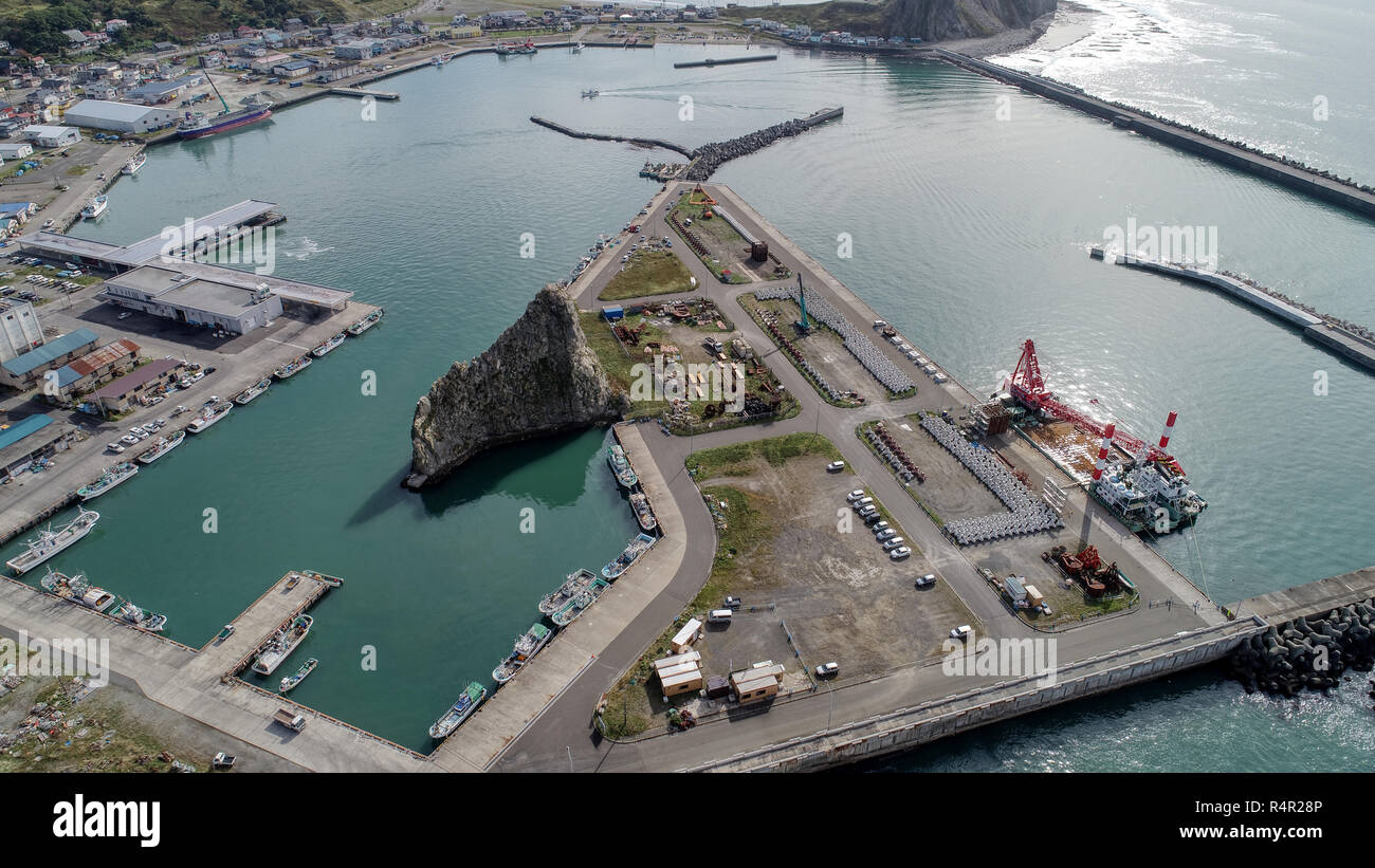 Aerial Photography of Samani Port, Hokkaido, Japan Stock Photo - Alamy