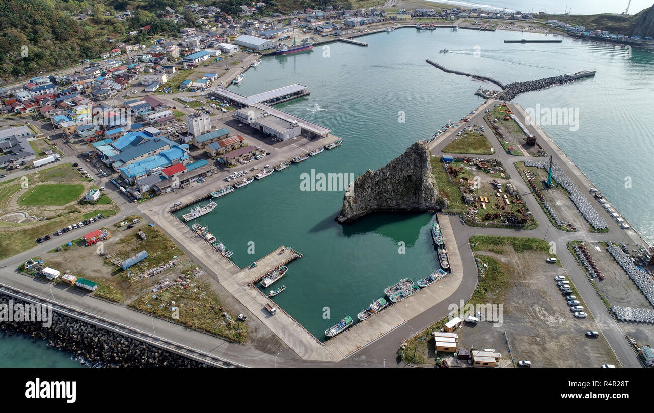 Aerial Photography of Samani Port, Hokkaido, Japan Stock Photo - Alamy
