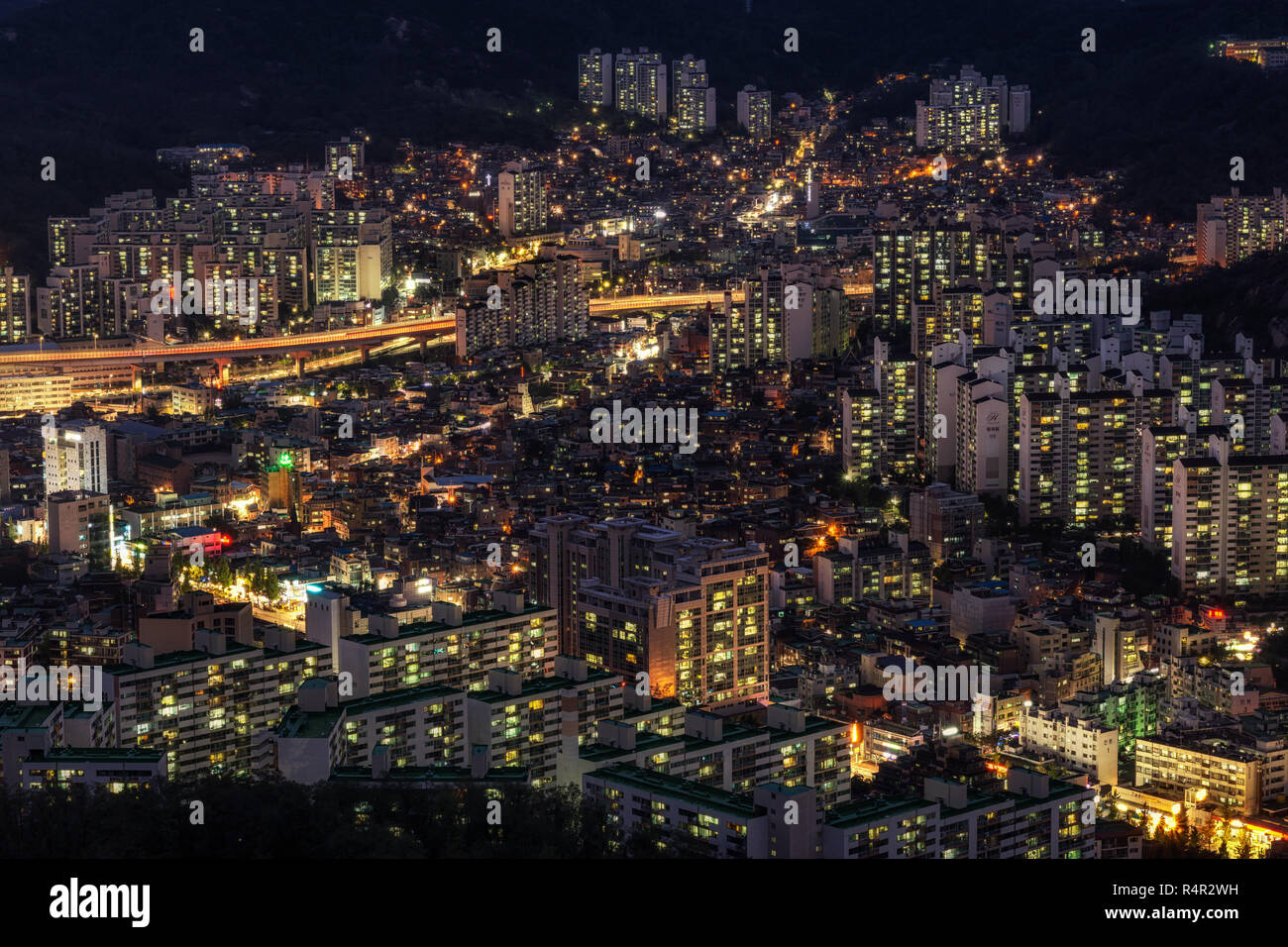Night view over Seoul Stock Photo - Alamy