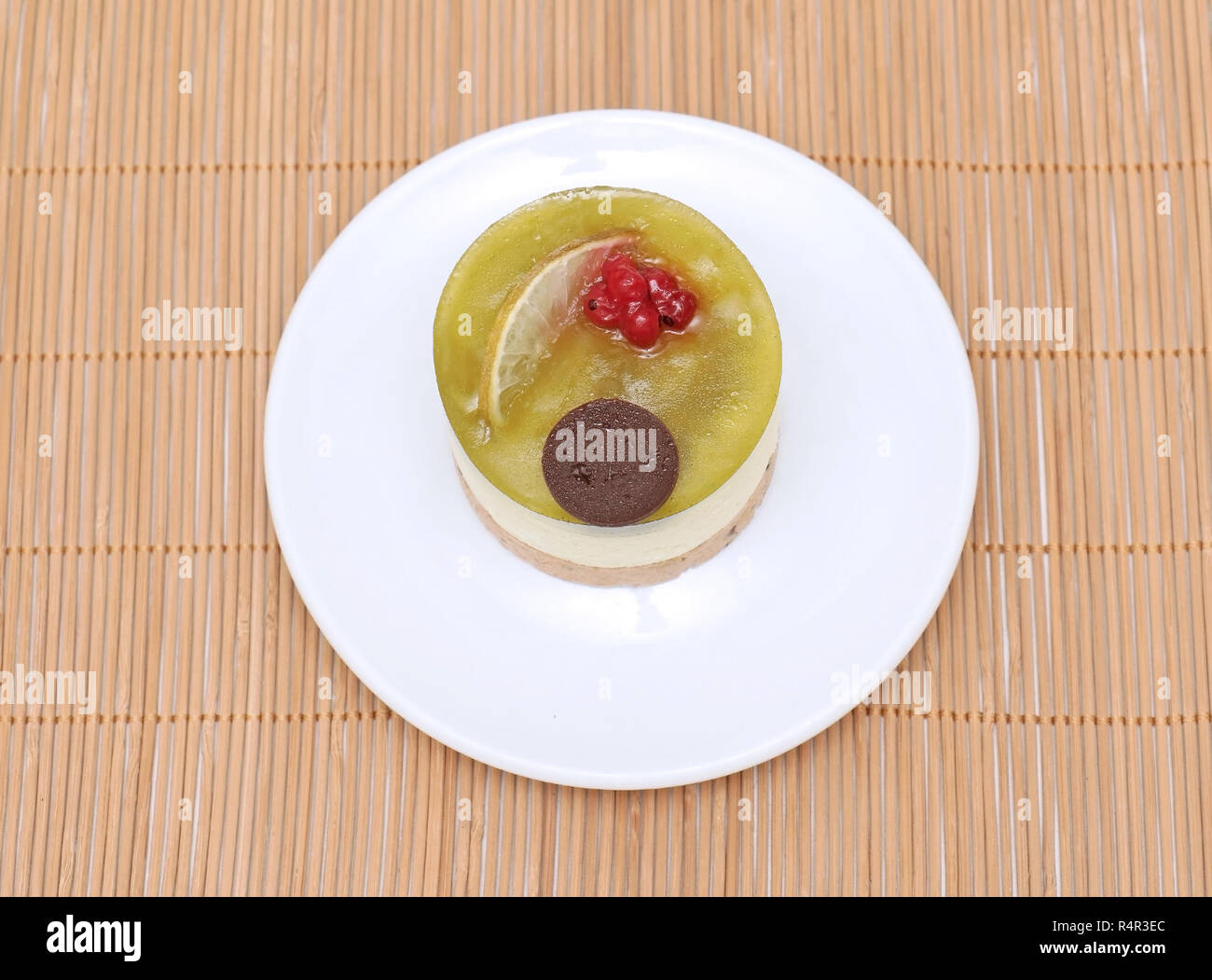 Lime cheesecake plate Stock Photo - Alamy