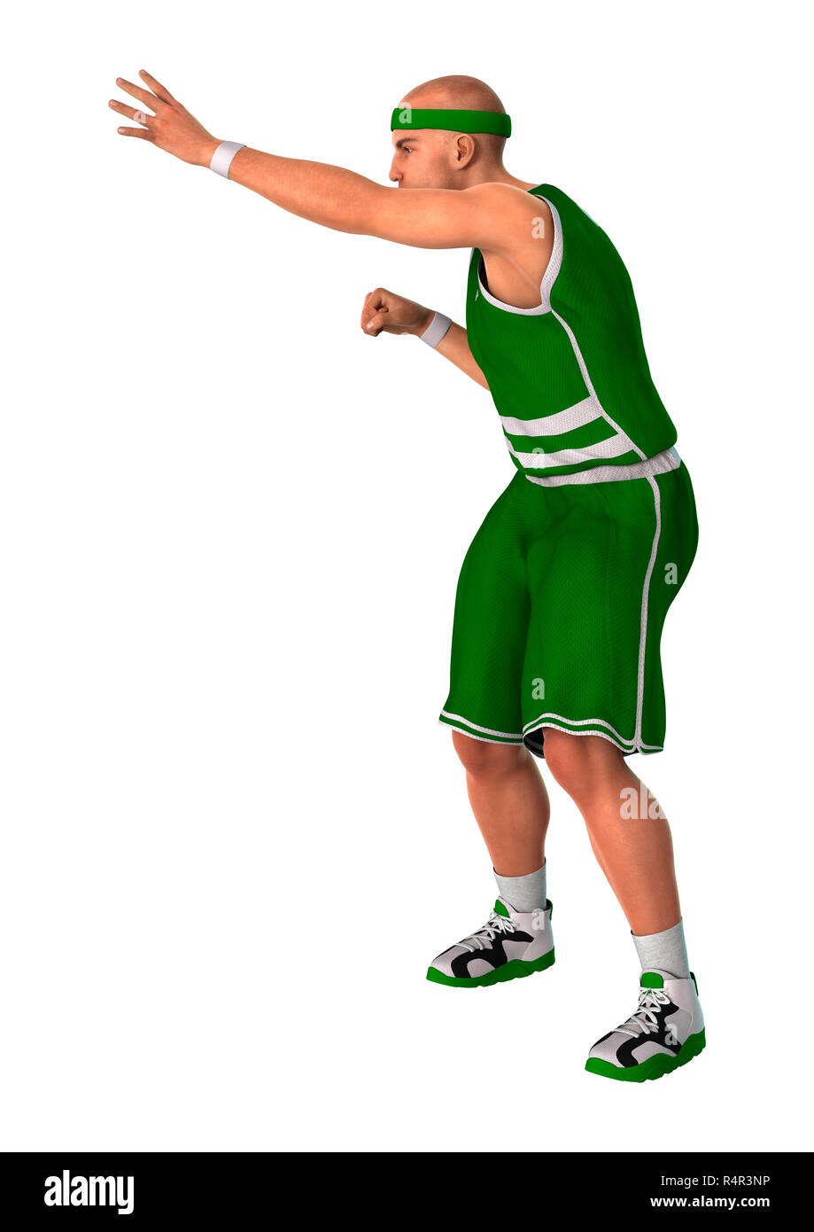 3D Rendering Basketball Player on White Stock Photo - Alamy