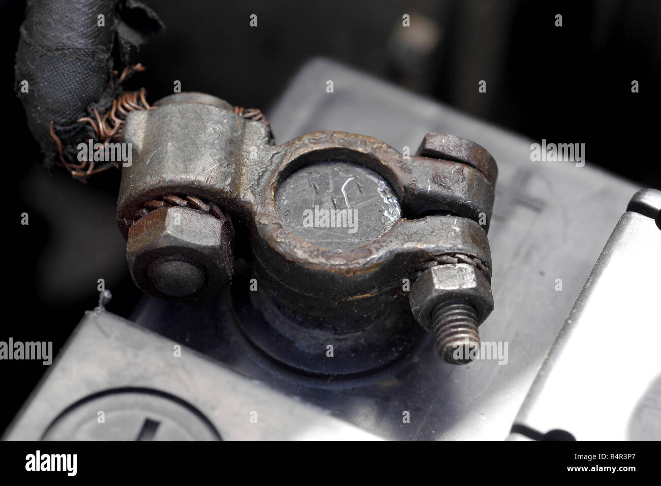 Old Car Battery terminal Stock Photo - Alamy