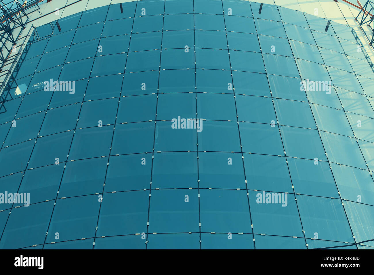 beautiful mirrored building which is being built in Kursk Stock Photo ...