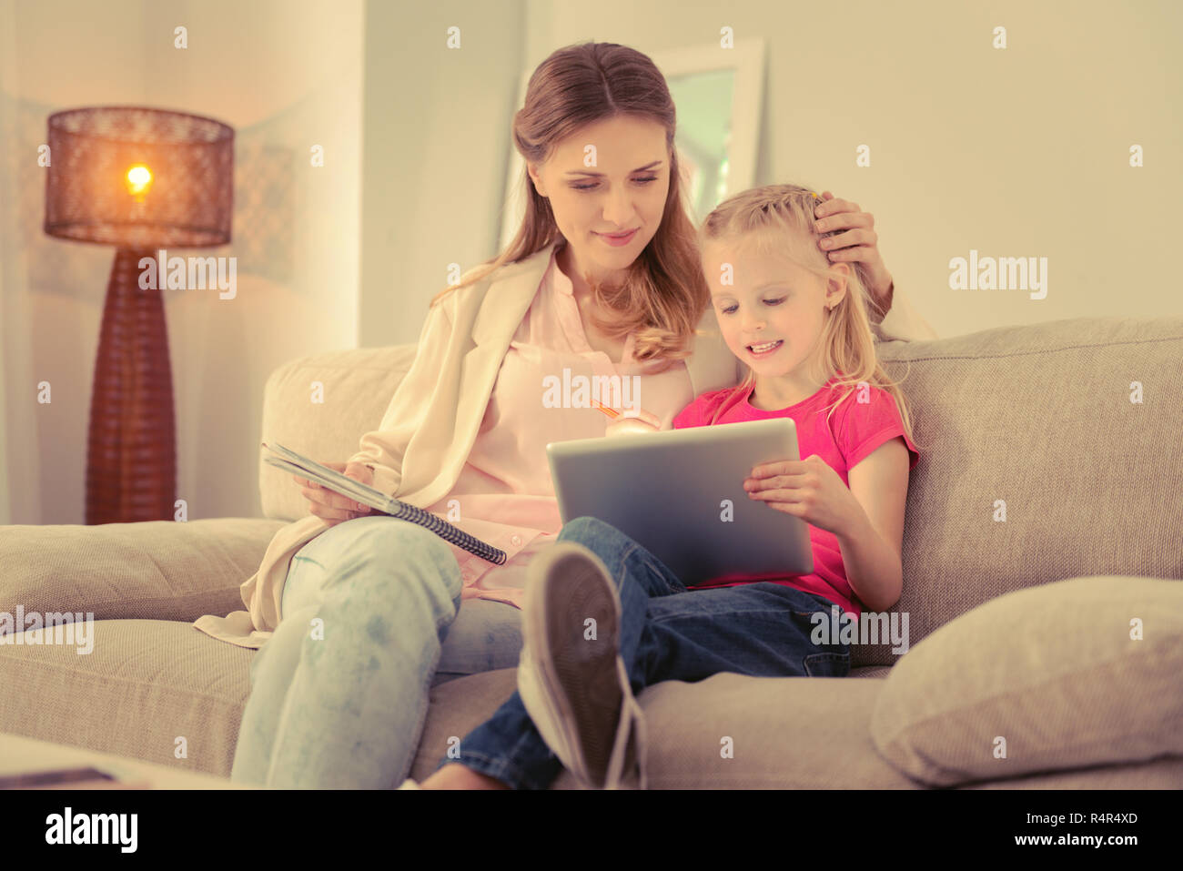 Child girl kid mother using hi-res stock photography and images - Alamy
