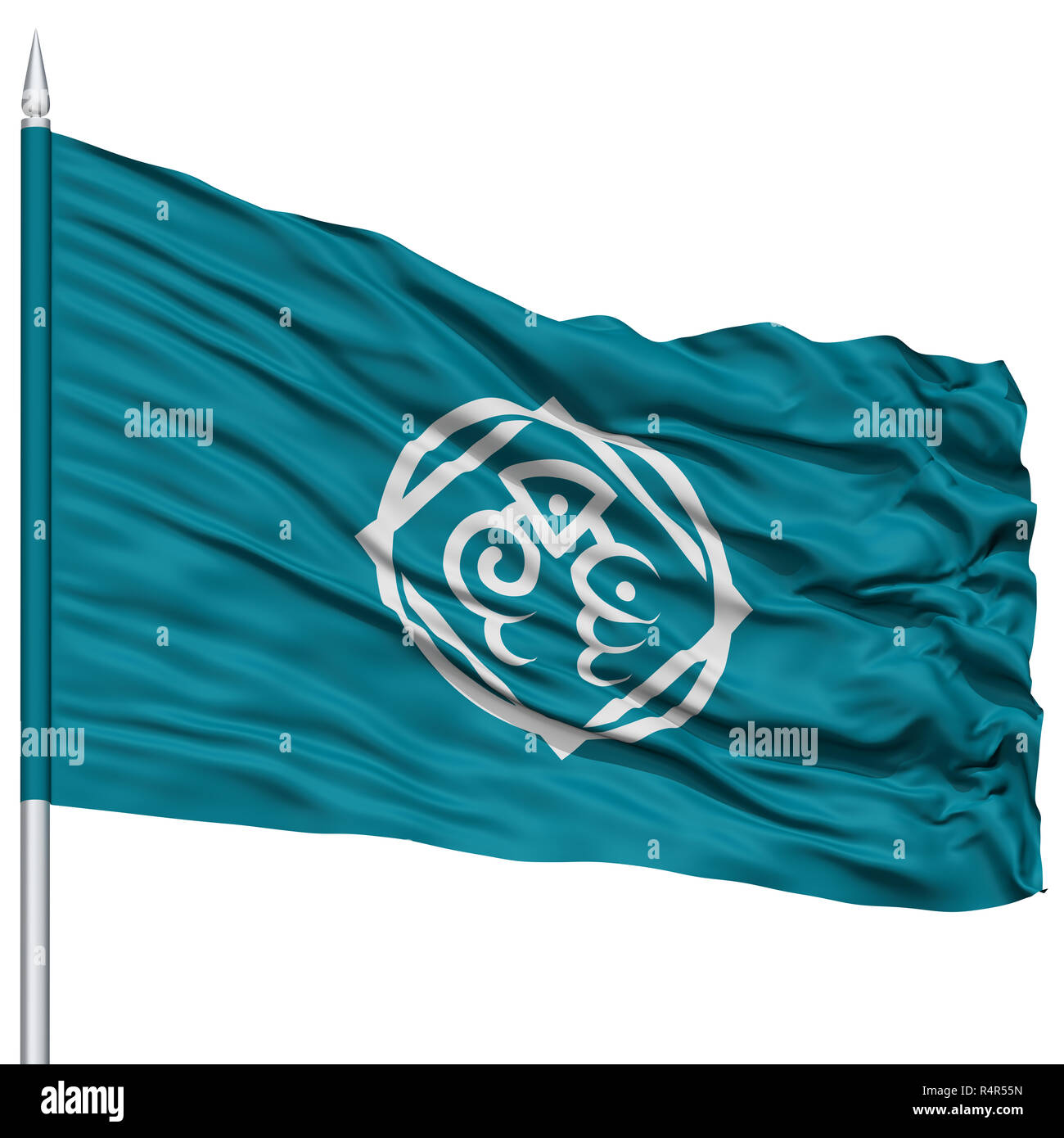 Tottori Capital City Flag on Flagpole, Flying in the Wind, Isolated on ...