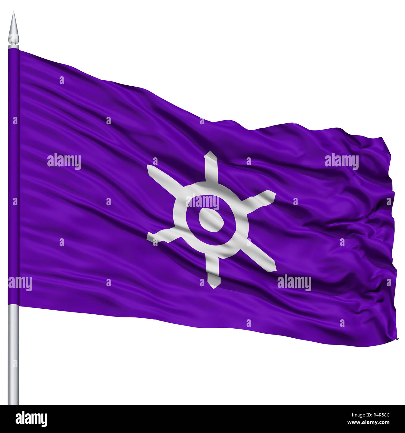 Tokyo Capital City Flag on Flagpole, Flying in the Wind, Isolated on ...