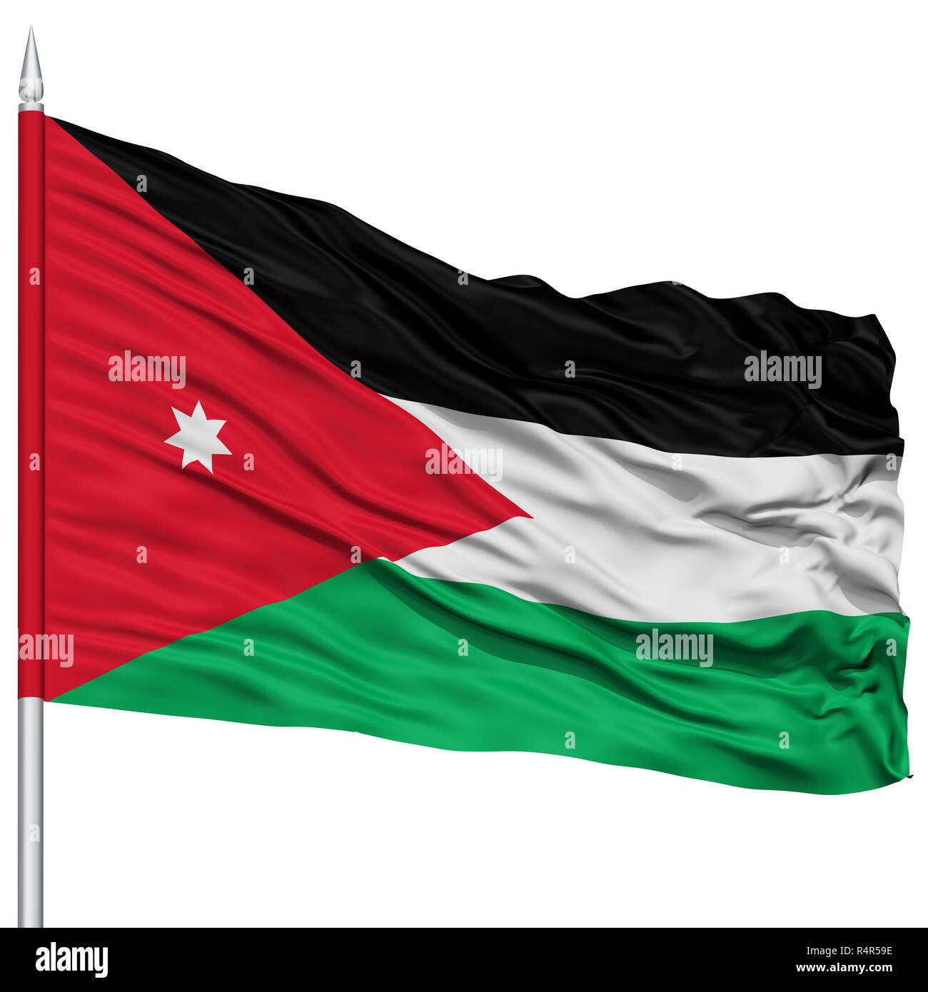 Jordan Flag on Flagpole Stock Photo - Alamy
