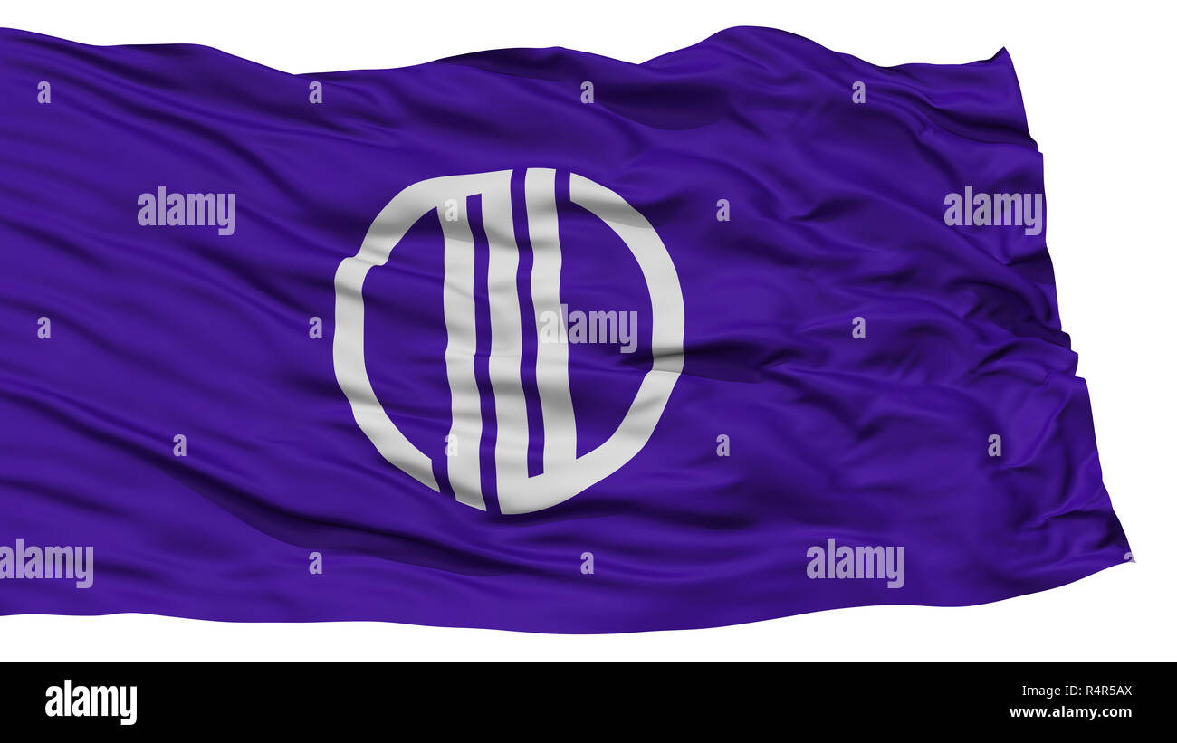 Isolated Sendai Flag, Capital of Japan Prefecture, Waving on White ...