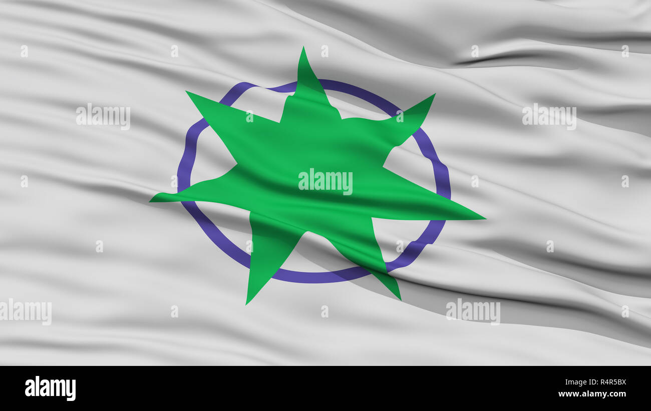 Closeup of Aomori Flag, Capital of Japan Prefecture Stock Photo - Alamy