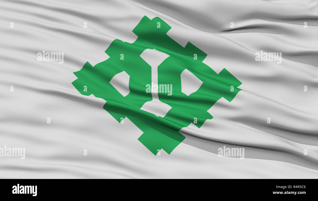 Closeup of Fukui Flag, Capital of Japan Prefecture Stock Photo - Alamy