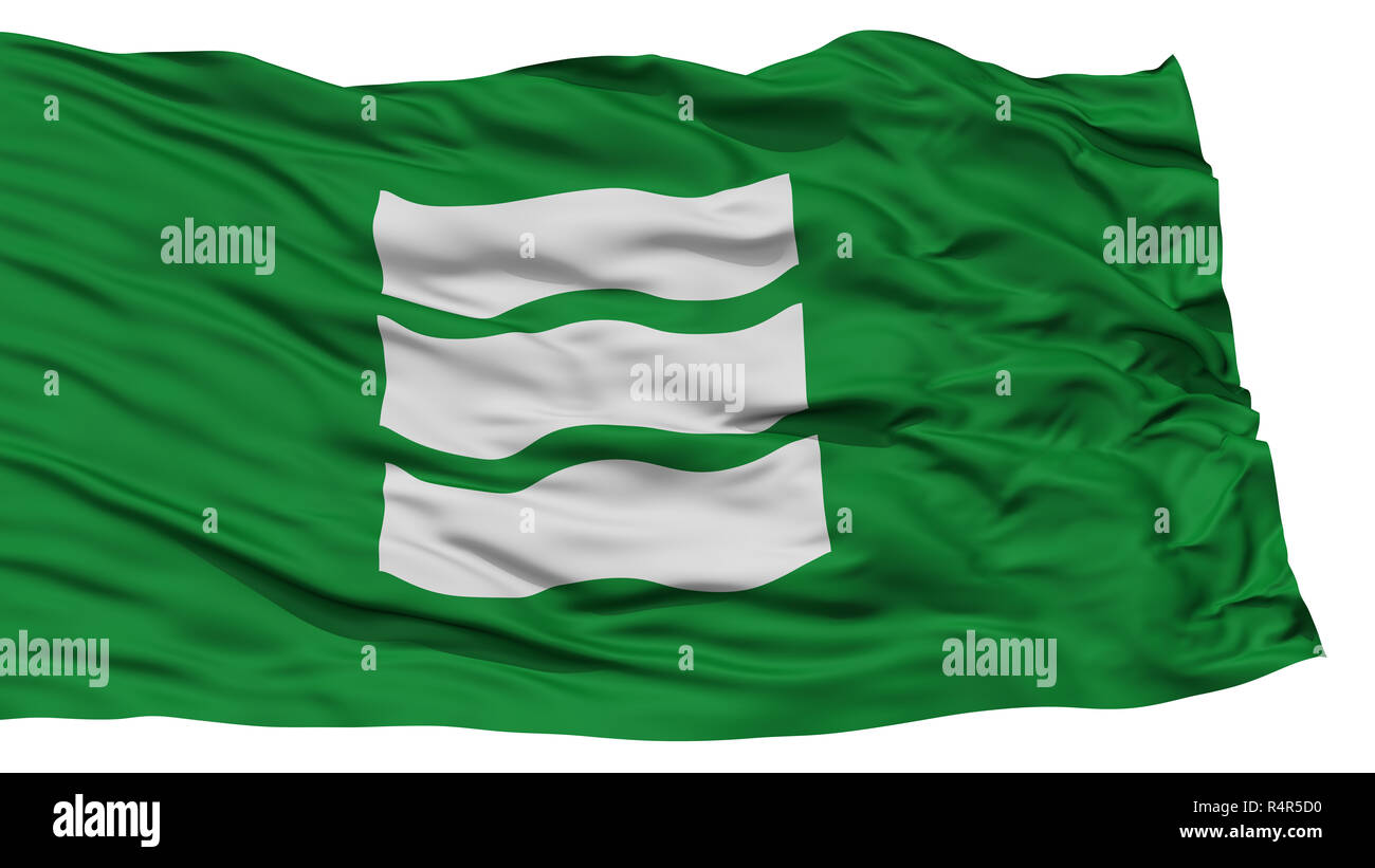 Isolated Hiroshima City Flag, Capital of Japan Prefecture, Waving on ...