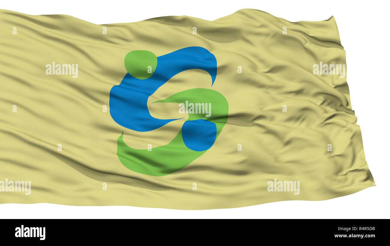Isolated Saga Flag, Capital of Japan Prefecture, Waving on White ...