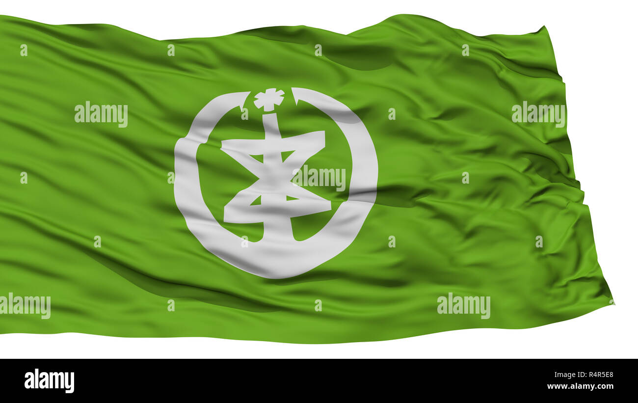 Isolated Niigata Flag, Capital of Japan Prefecture, Waving on White ...