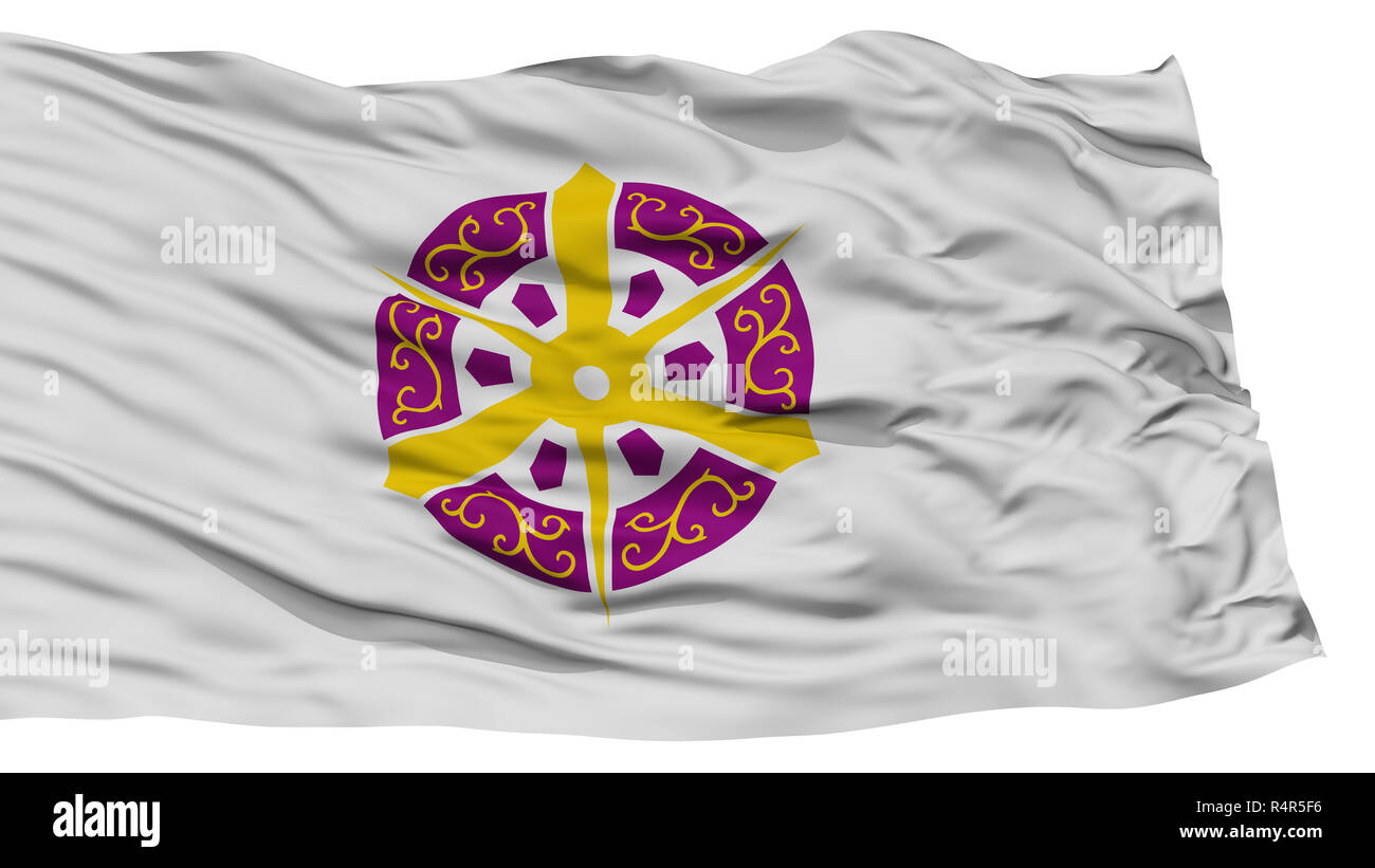 Isolated Kyoto Flag, Capital of Japan Prefecture, Waving on White ...
