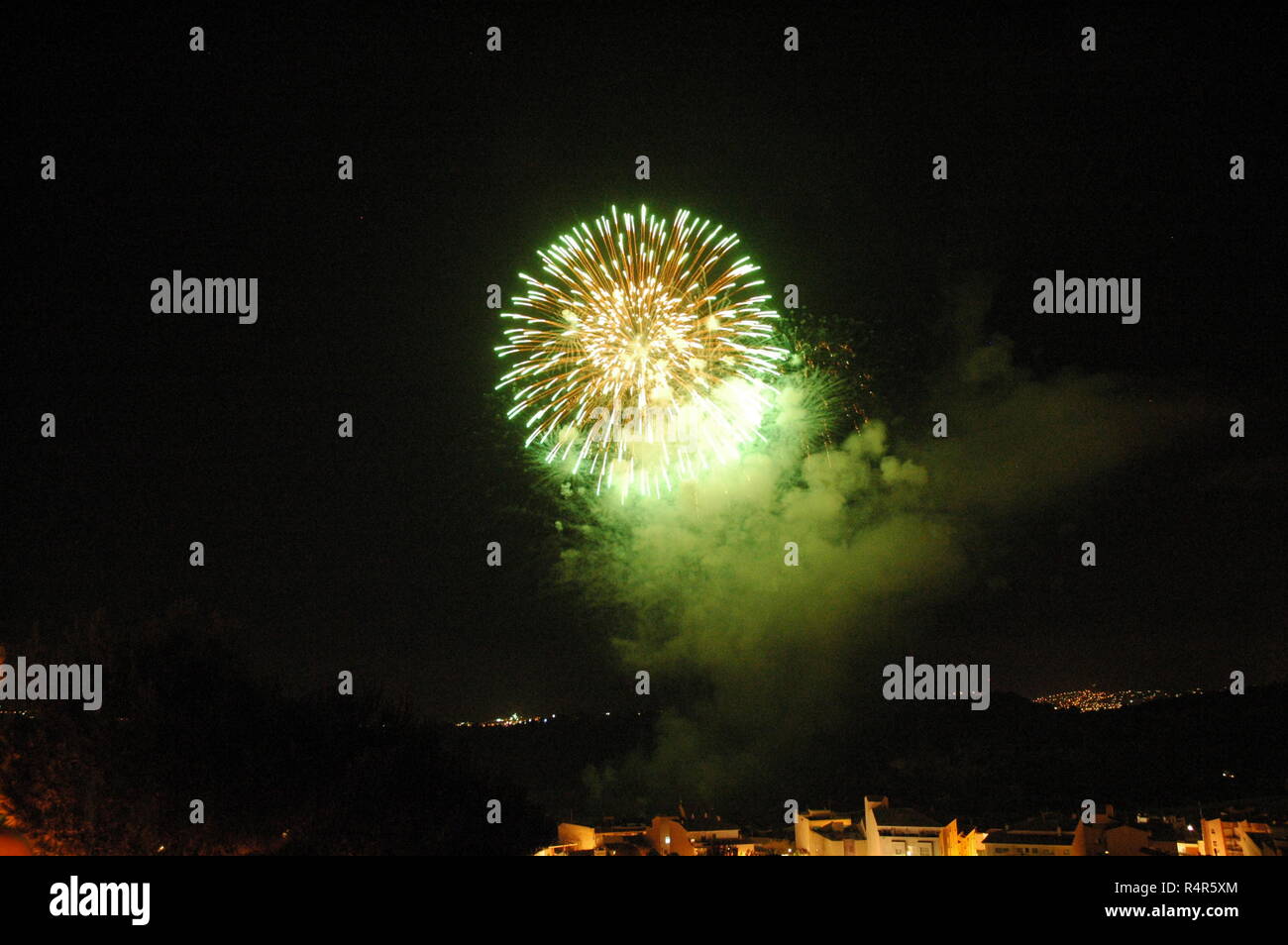 fireworks on the spanish sky Stock Photo - Alamy