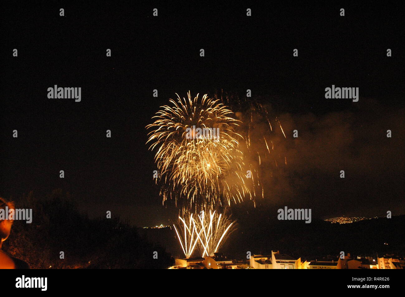 fireworks on the spanish sky Stock Photo - Alamy