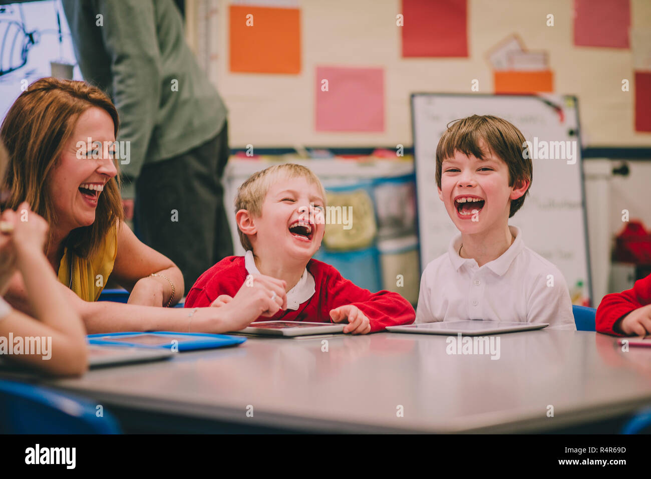 Happy Technology Lesson Stock Photo - Alamy