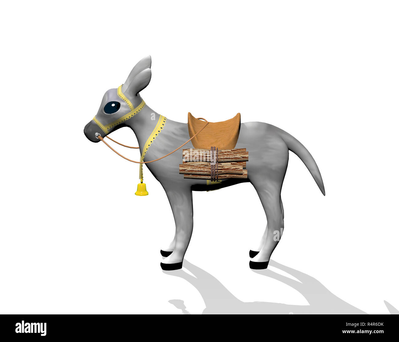 donkey with saddle and bridle free Stock Photo - Alamy