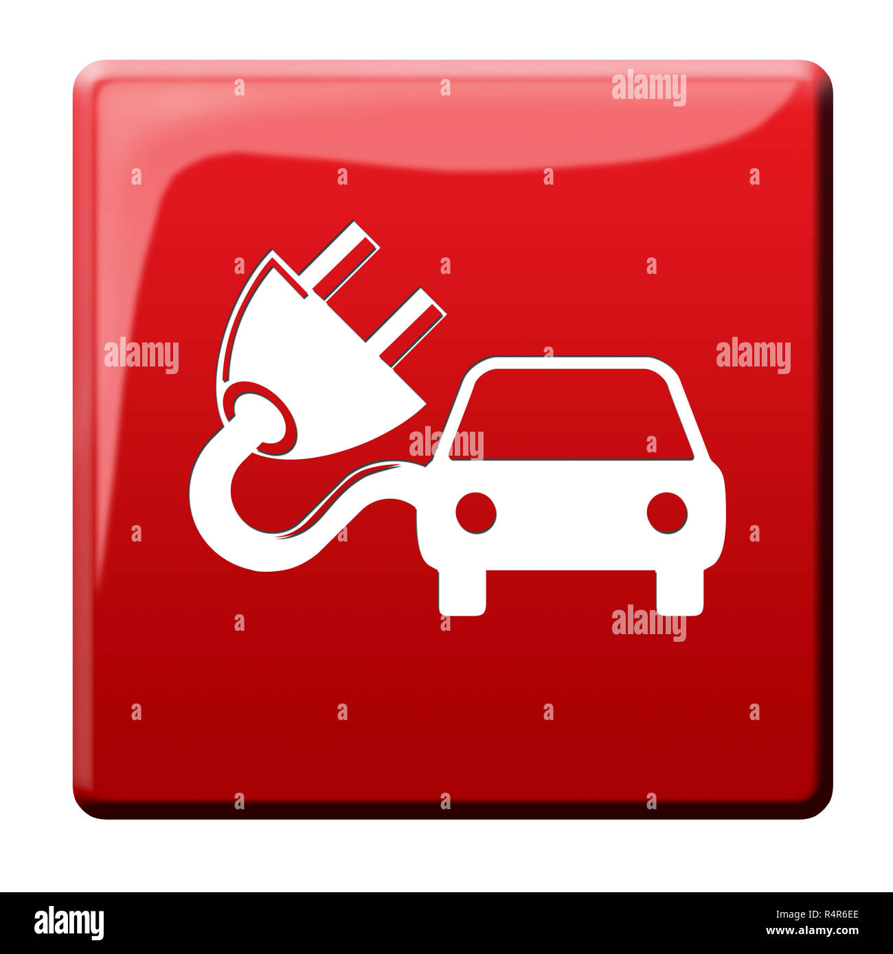 electric car - symbol button Stock Photo - Alamy