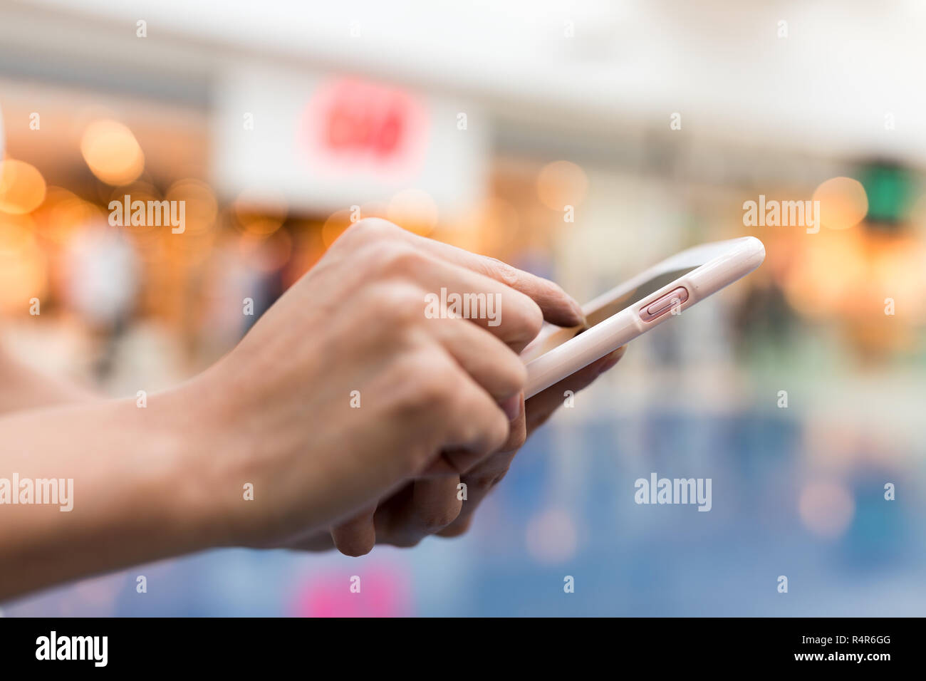 Finger touching on mobile phone Stock Photo - Alamy