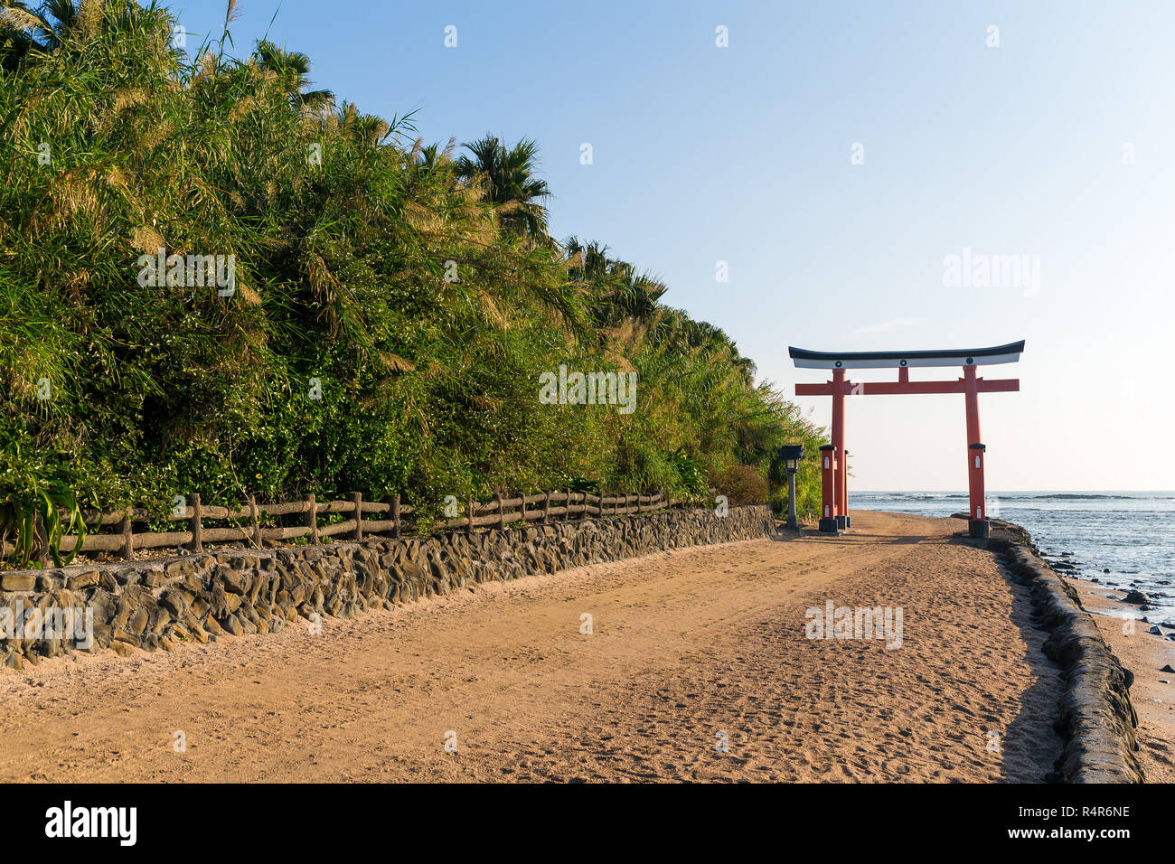Red Torii in Aoshima Shrine Stock Photo - Alamy