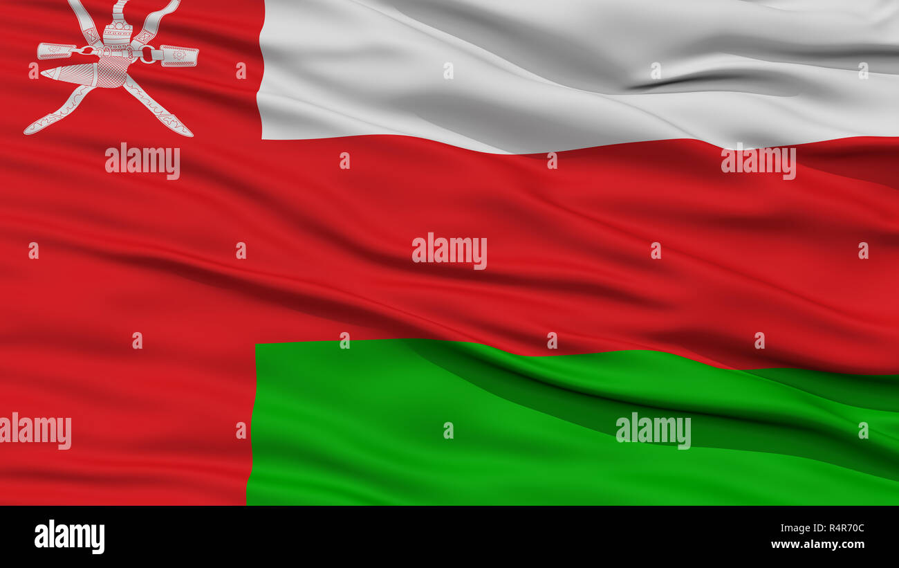 Closeup Oman Flag Stock Photo - Alamy