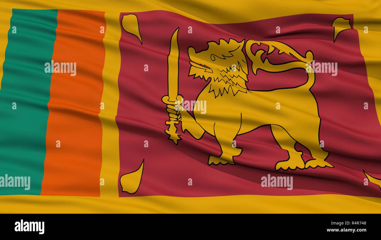 Closeup Sri Lanka Flag Stock Photo - Alamy