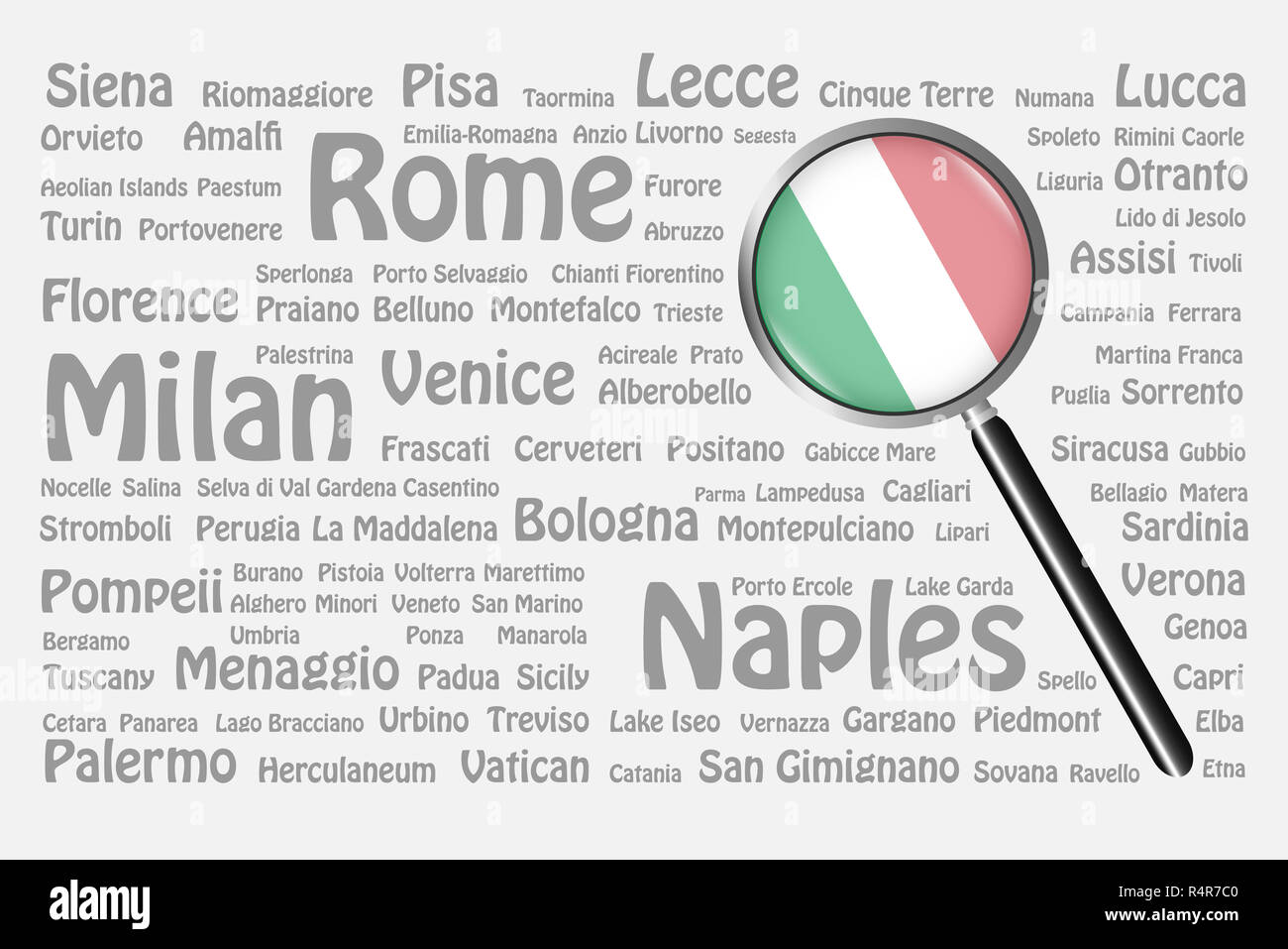 Travel destinations of Italy Concept Stock Photo - Alamy