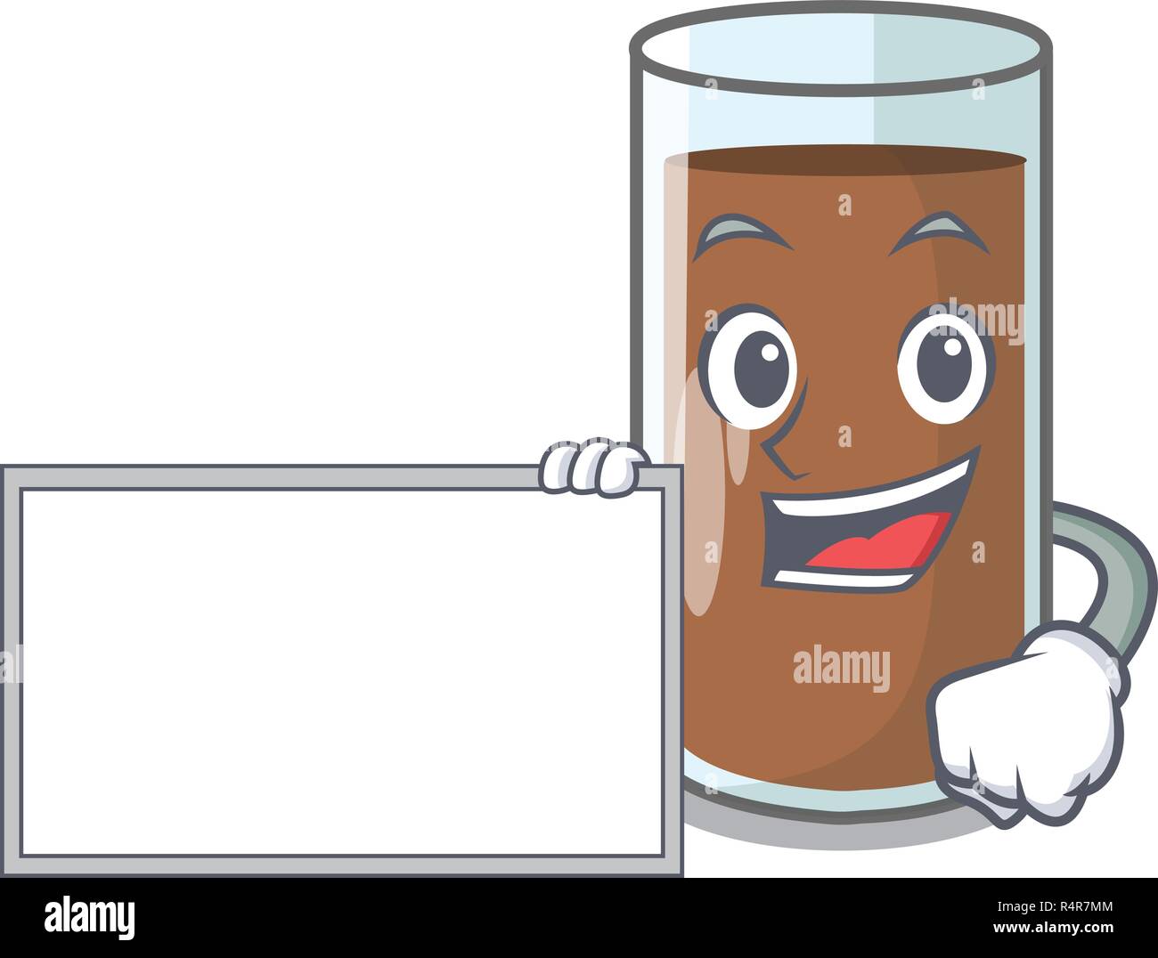 With board pouring chocolate milk from bottle cartoon Stock Vector ...