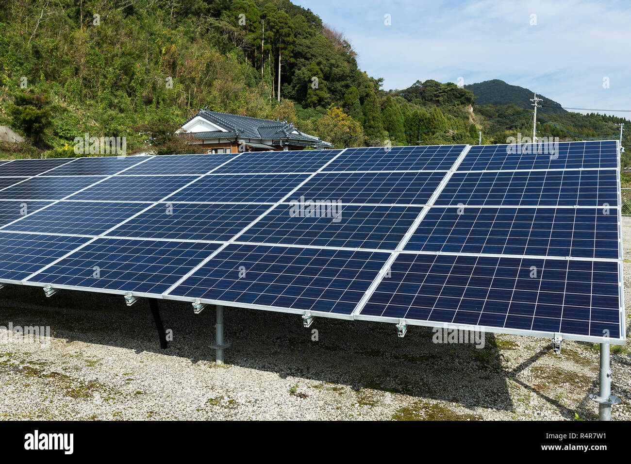 Solar panel plant Stock Photo - Alamy