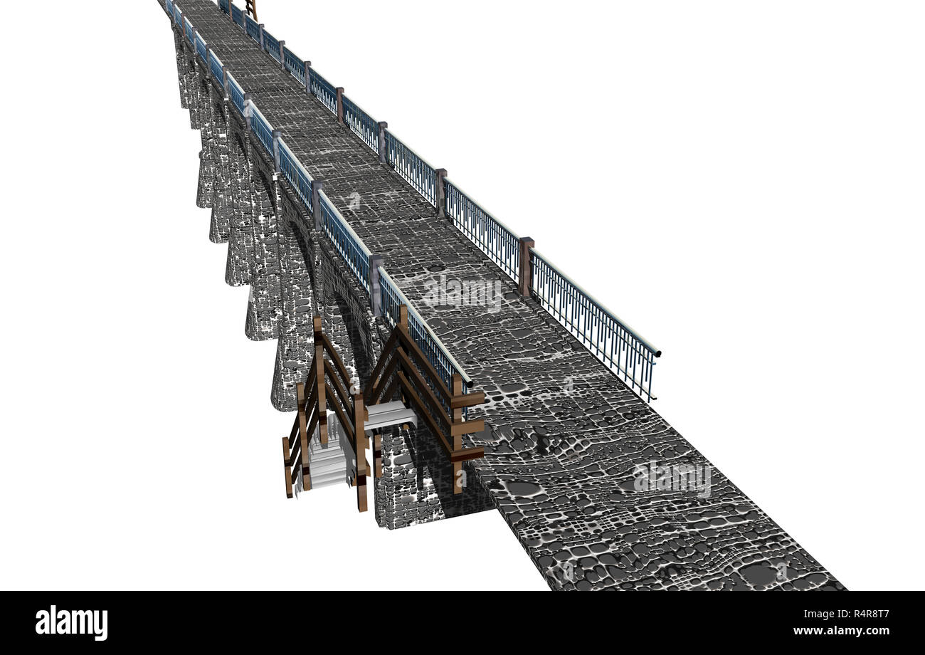 bridge over waterway isolated Stock Photo - Alamy