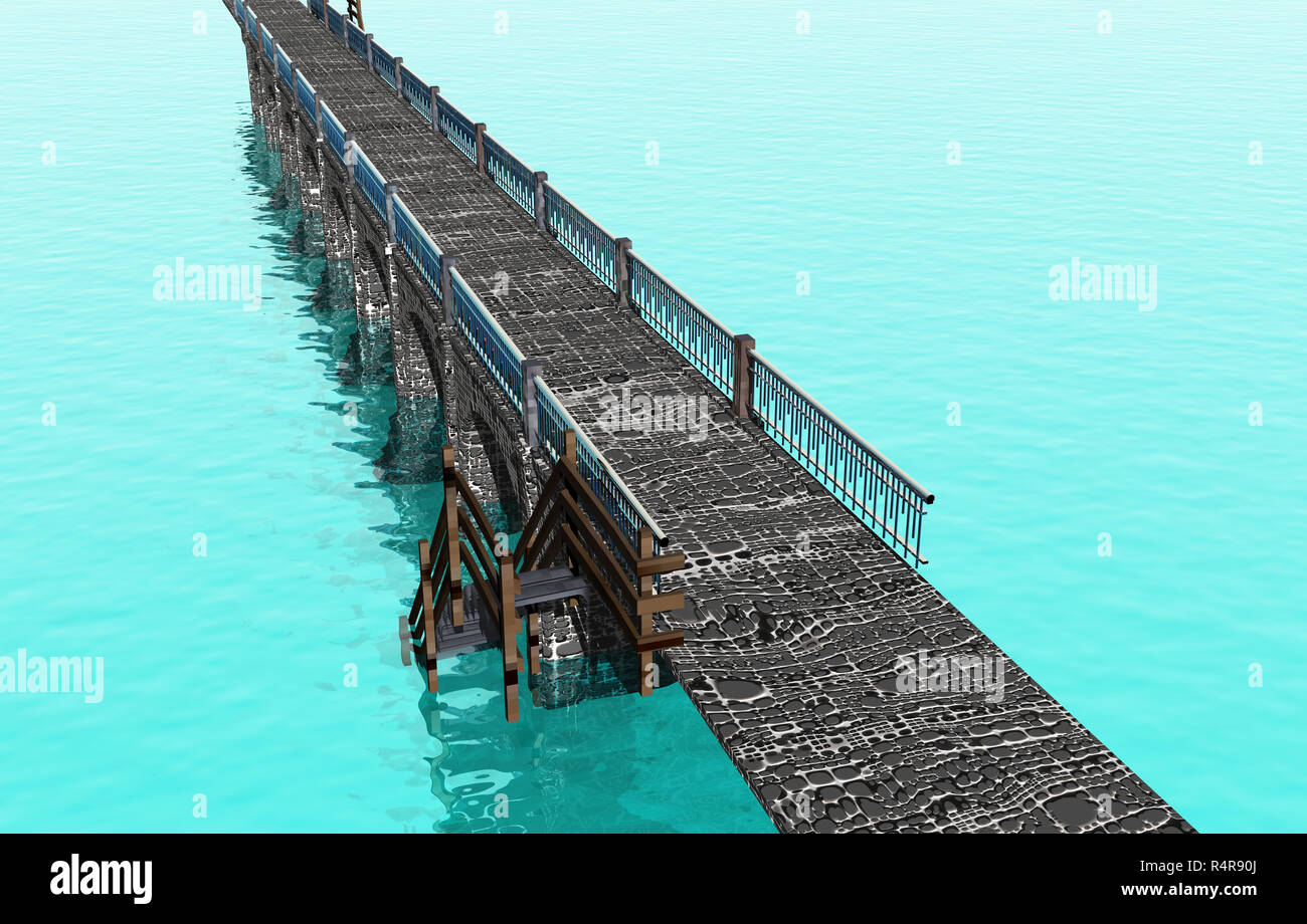 bridge over waterway Stock Photo - Alamy