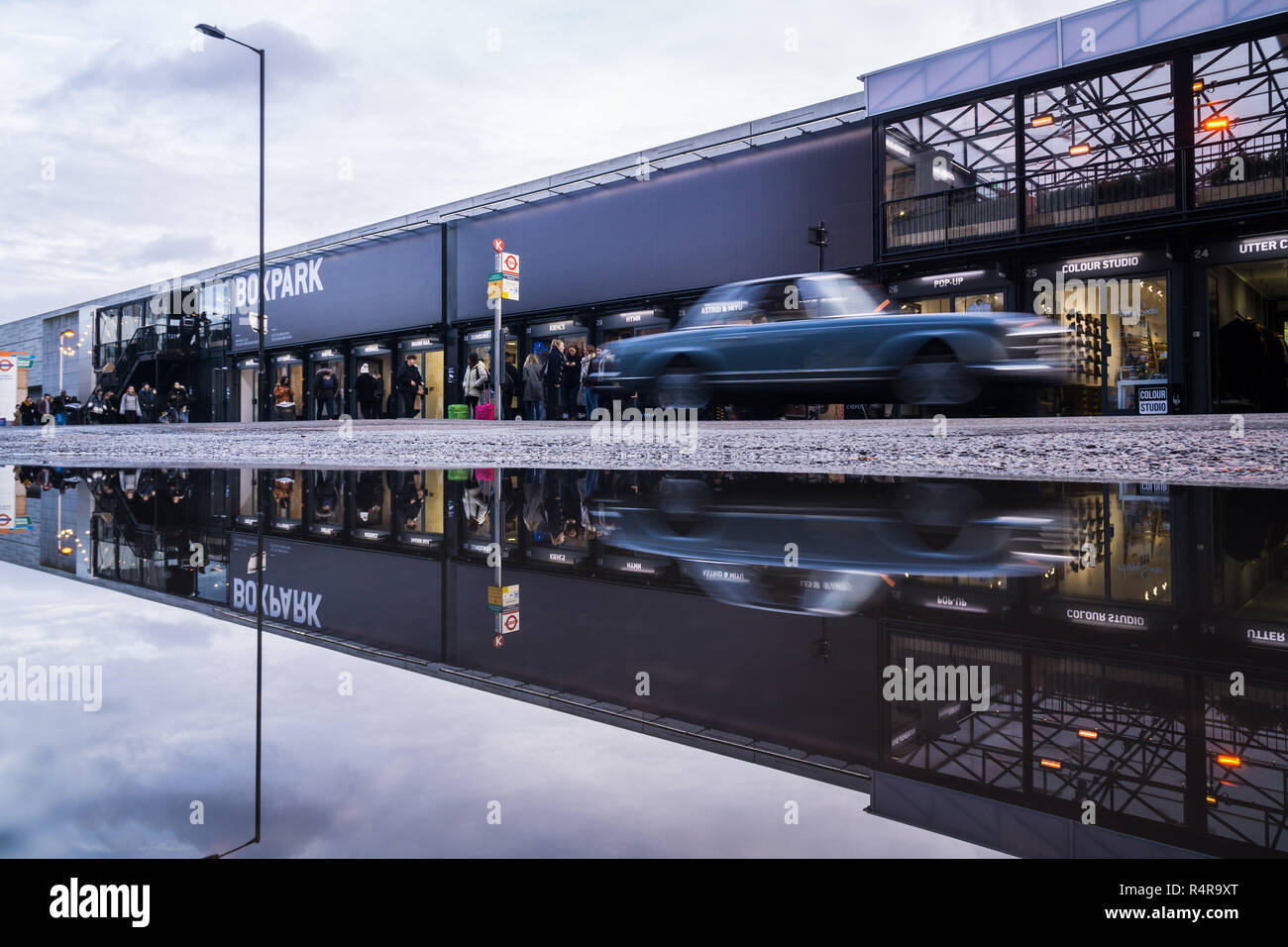 Boxpark in Shoreditch London, a shopping and food mall made from re ...
