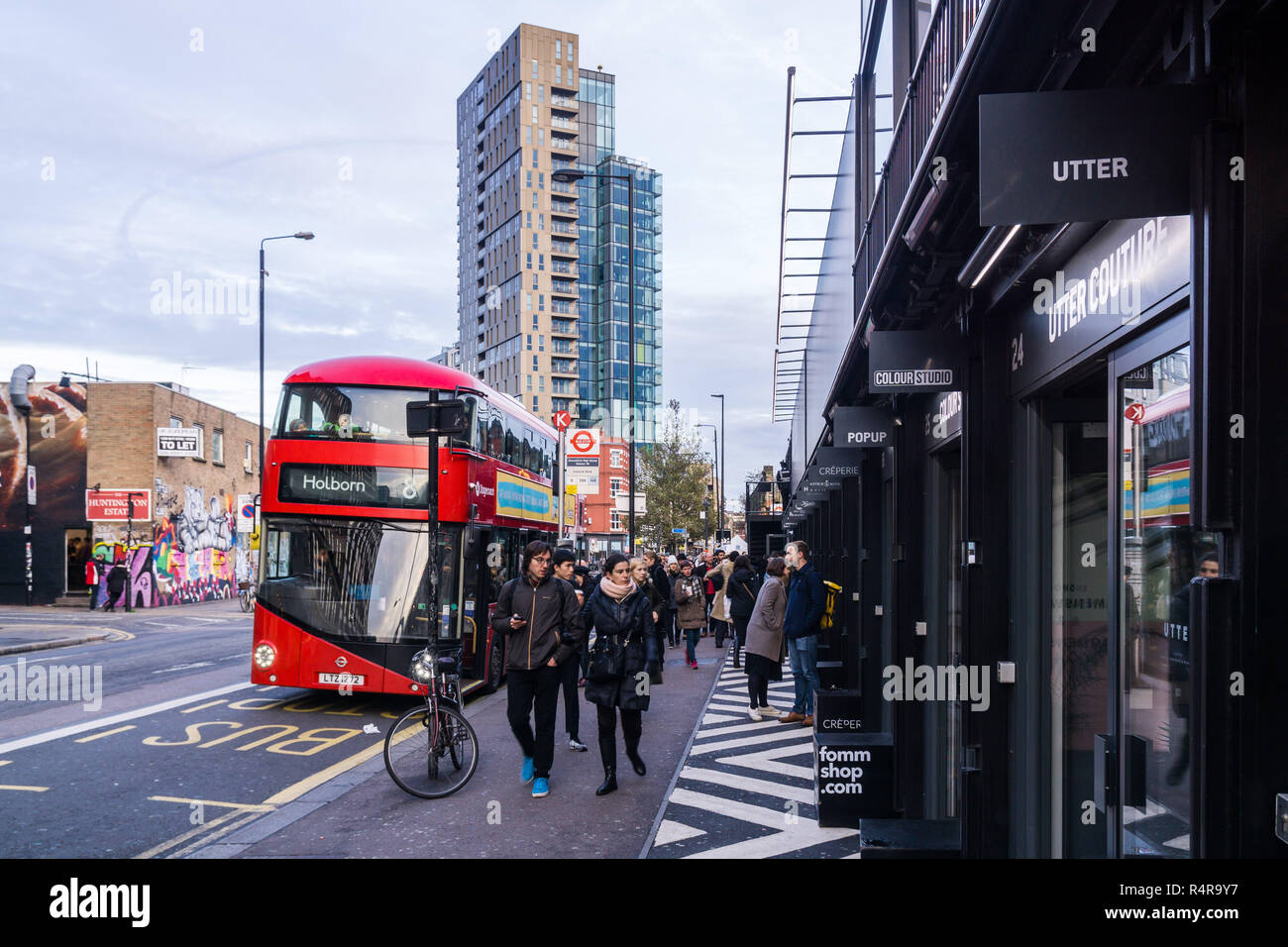 Boxpark in Shoreditch London, a shopping and food mall made from re ...
