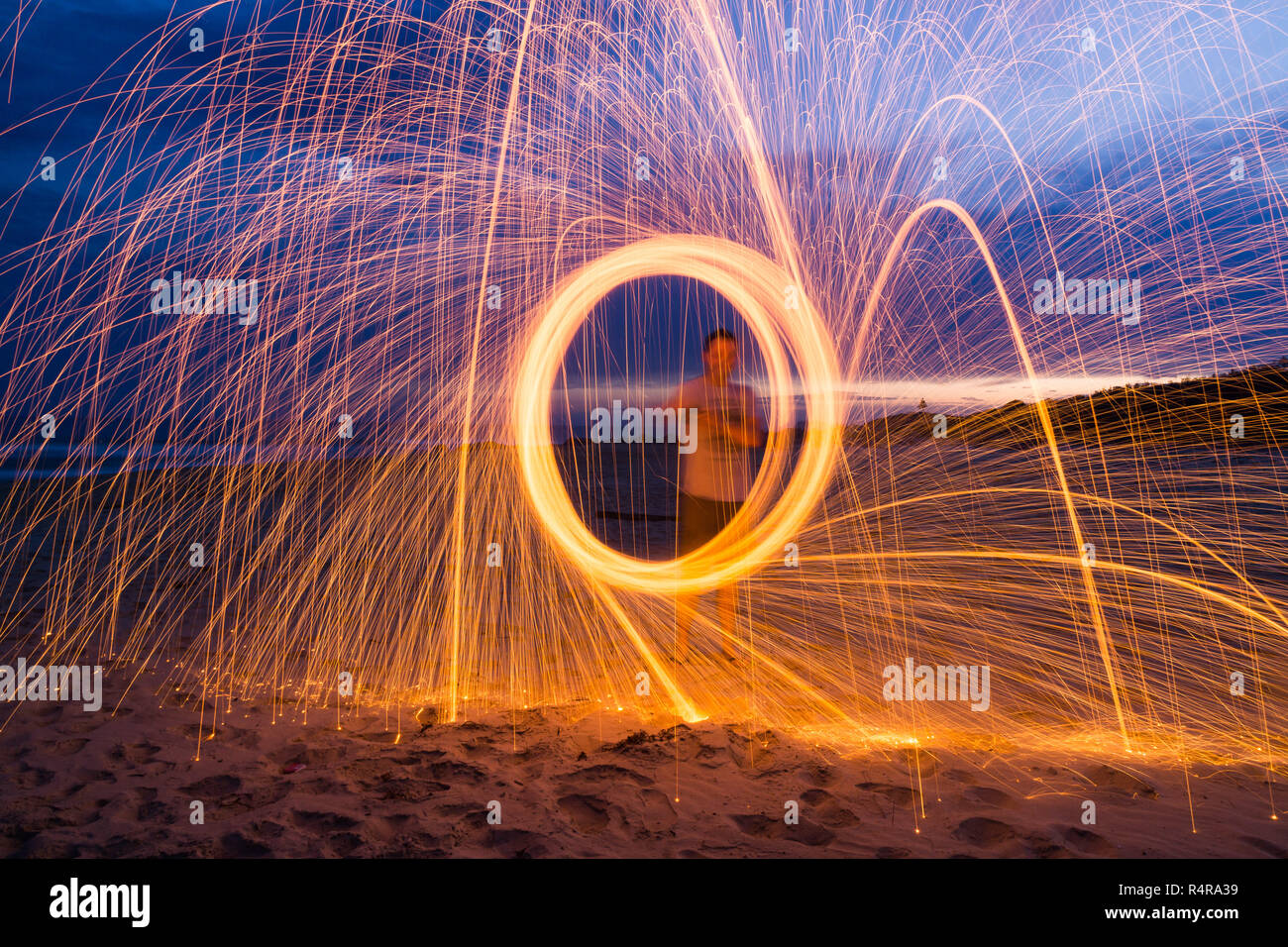 Steel wool spinning to make an attractive pattern Stock Photo - Alamy