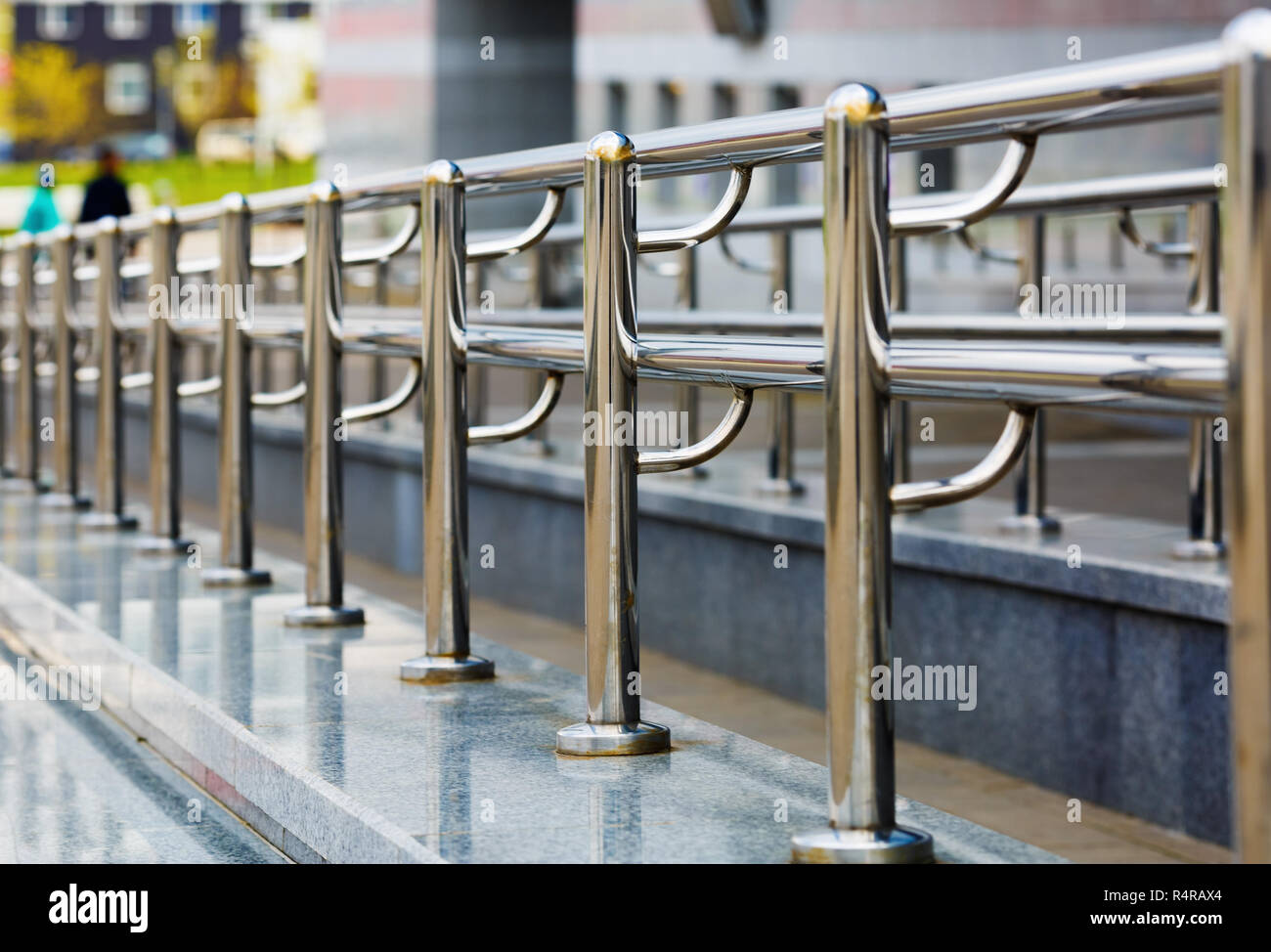 Shiny Chrome Metal Fencing And Railings High Resolution Stock ...