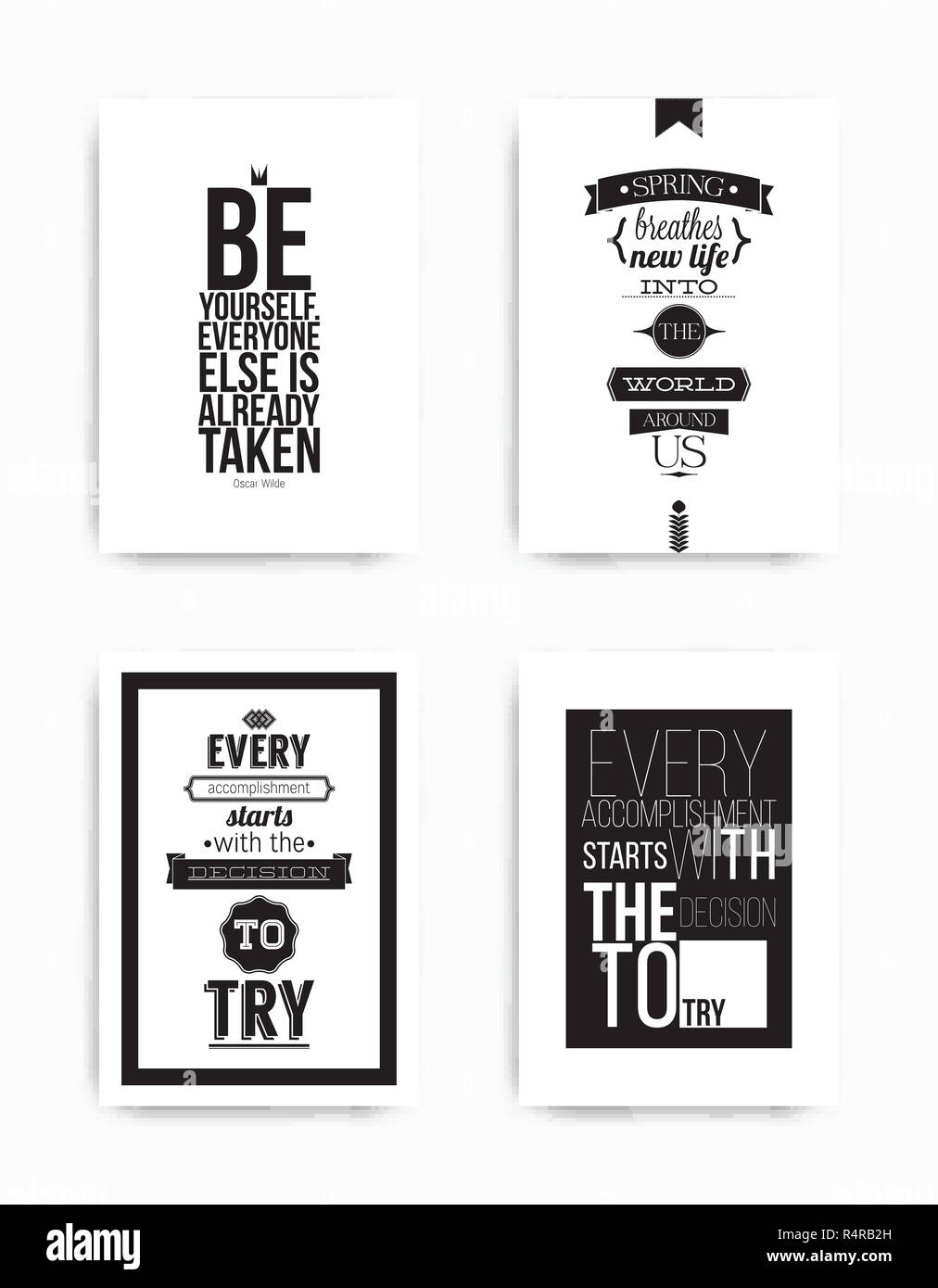 Set posters quote Stock Photo - Alamy