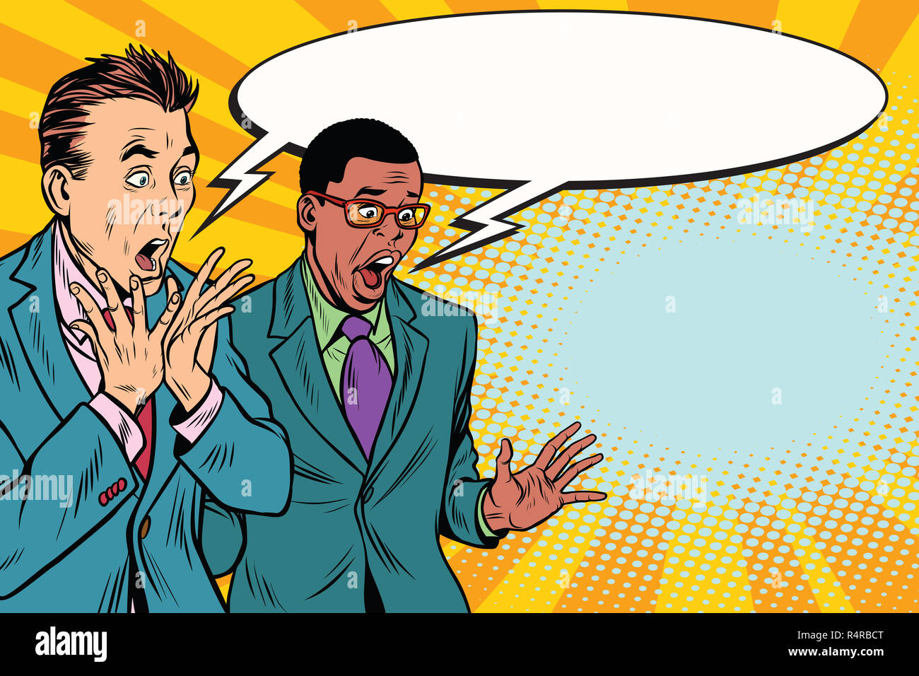 two businessmen shocked, multi-ethnic group Stock Photo - Alamy