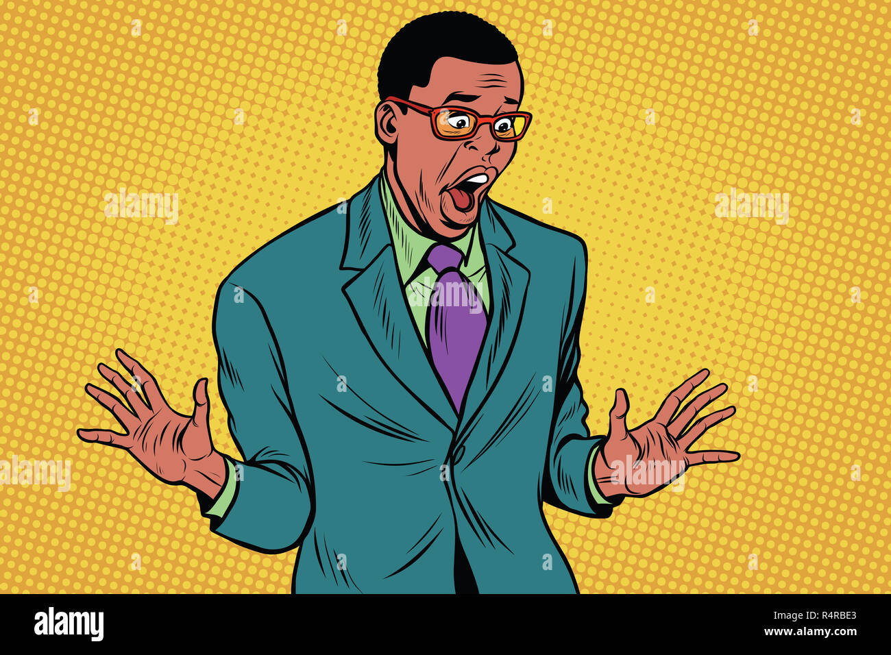 Shocked African American businessman Stock Photo - Alamy