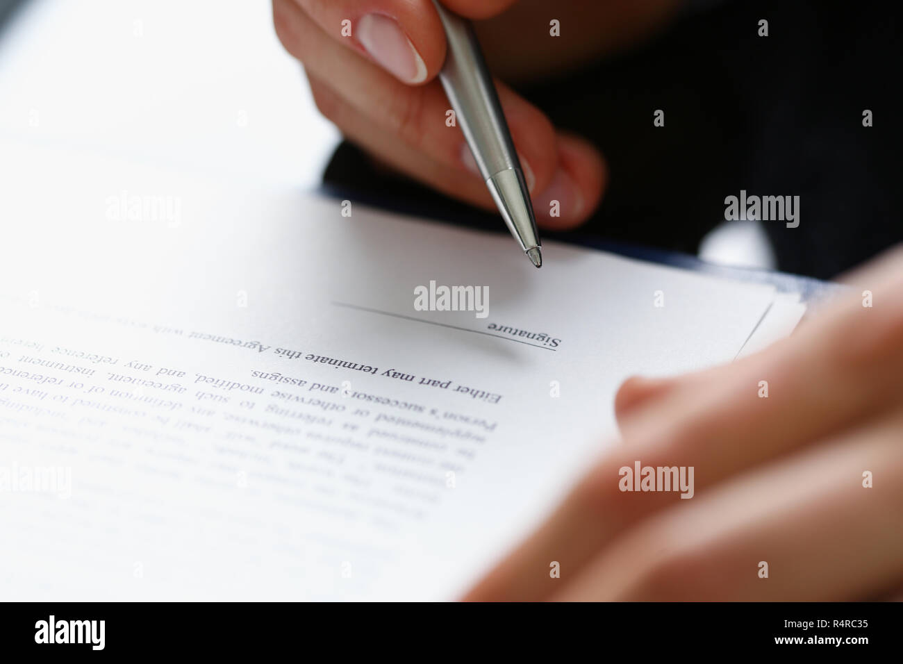 Male arm in suit and tie fill form clipped Stock Photo - Alamy