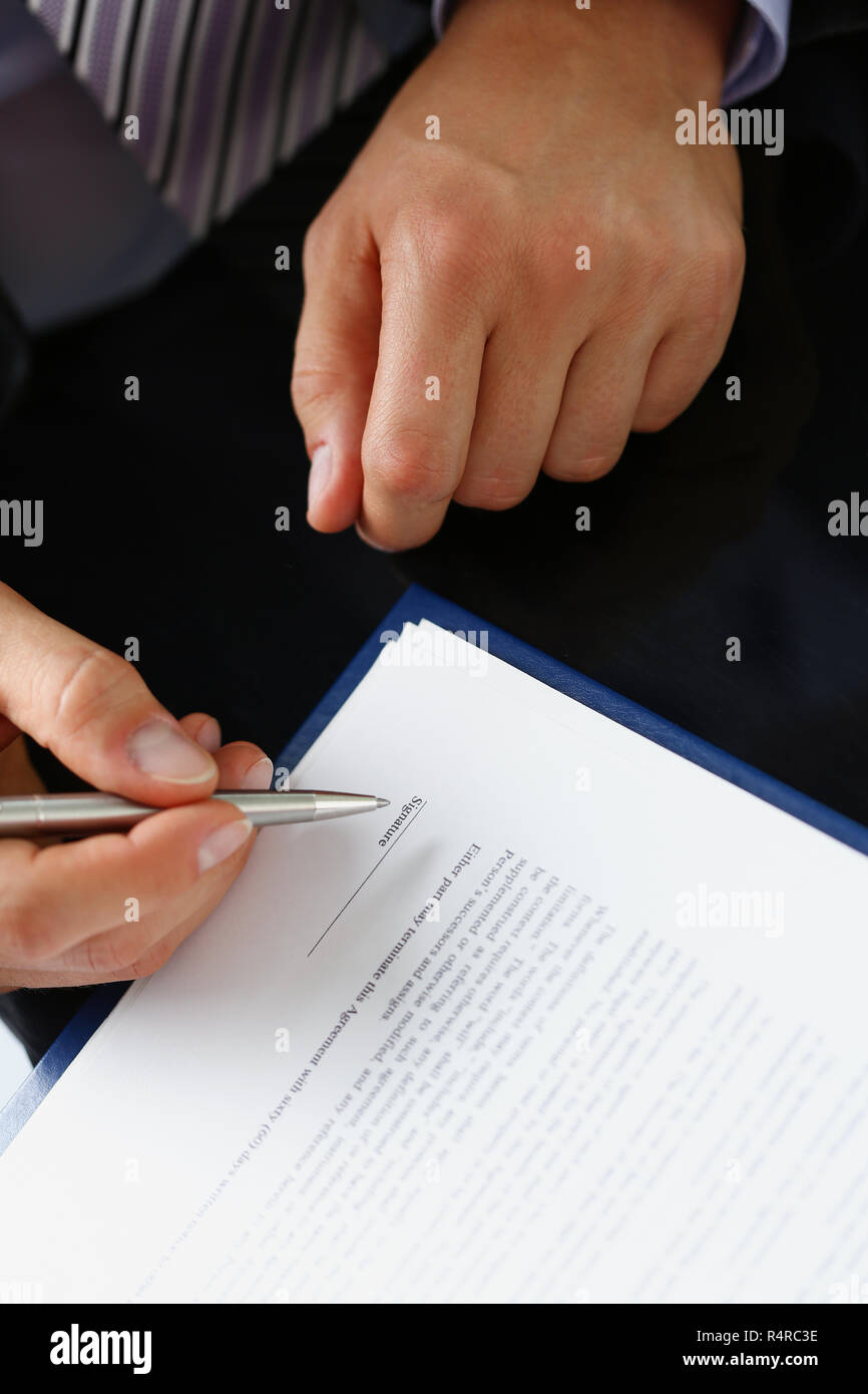 Male arm in suit and tie fill form clipped Stock Photo - Alamy