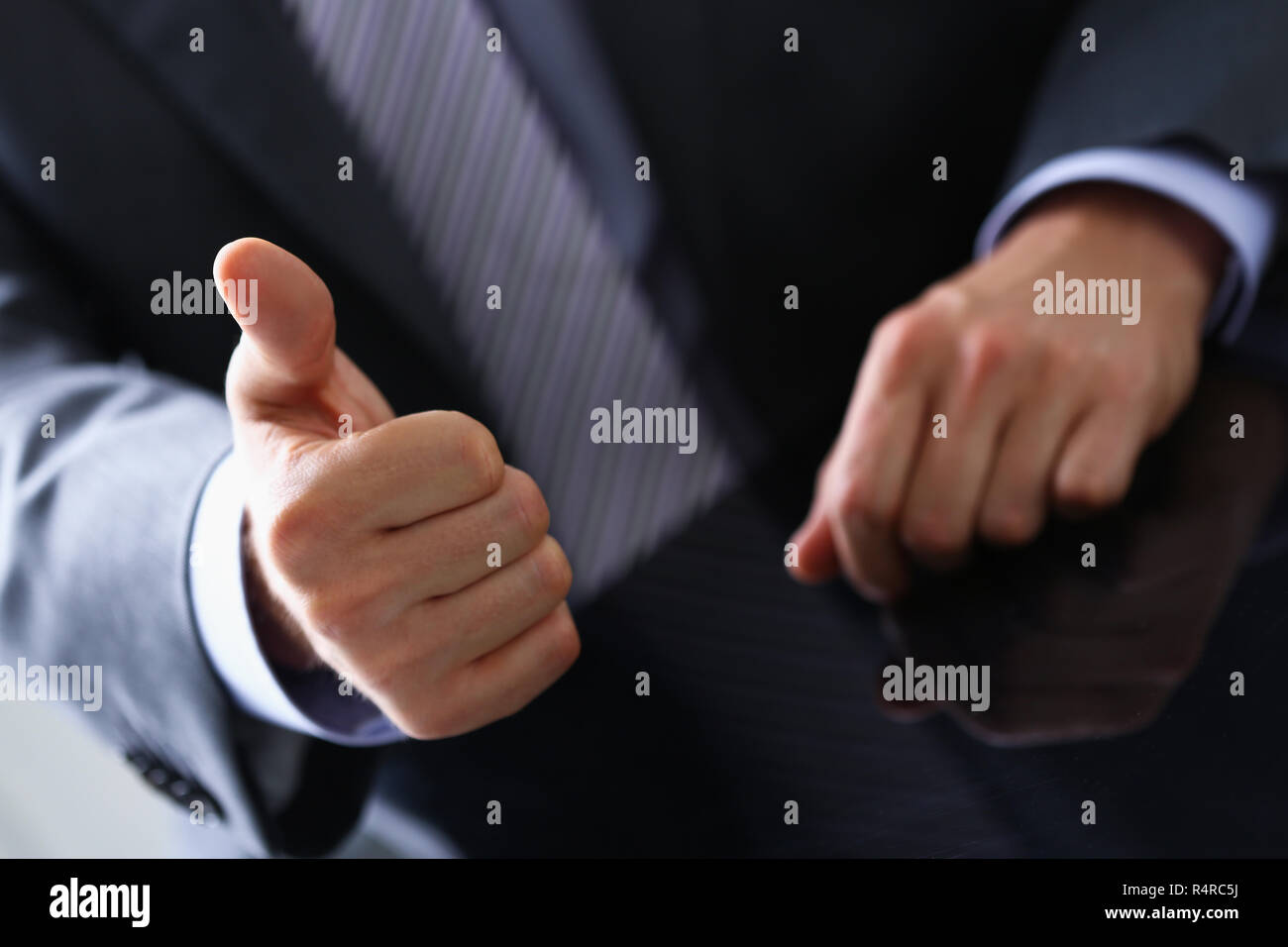 Male hand showing OK or confirm sign with Stock Photo - Alamy