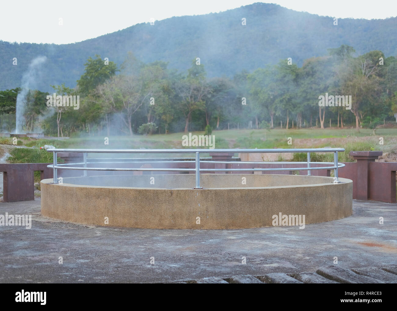 hot thermal mineral spring water. healthy lifestyle & leisure activity ...