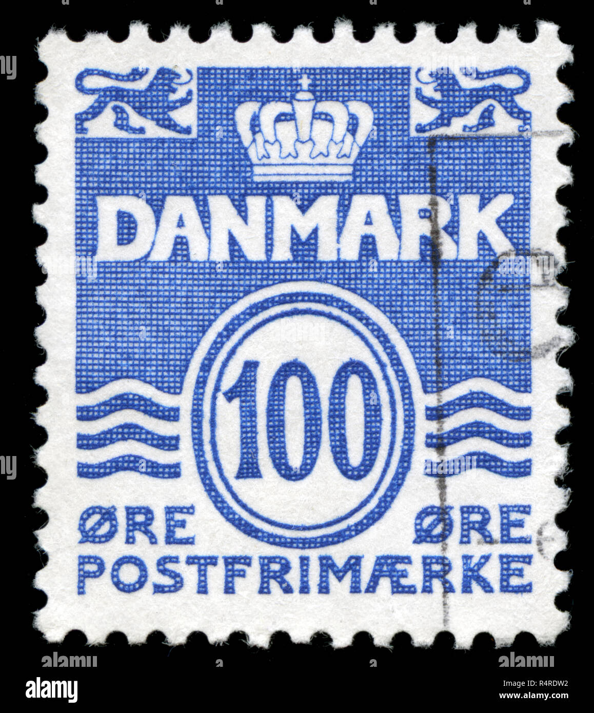 Postage stamp from Denmark in the Wavy Lines (NO Hearts / LINED ...