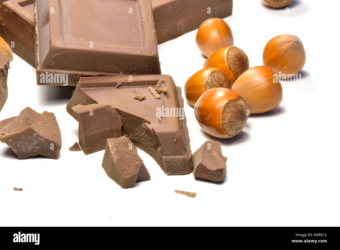 Chocolate and hazelnuts Stock Photo - Alamy