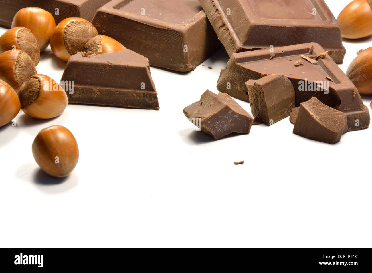 Chocolate and hazelnuts Stock Photo - Alamy