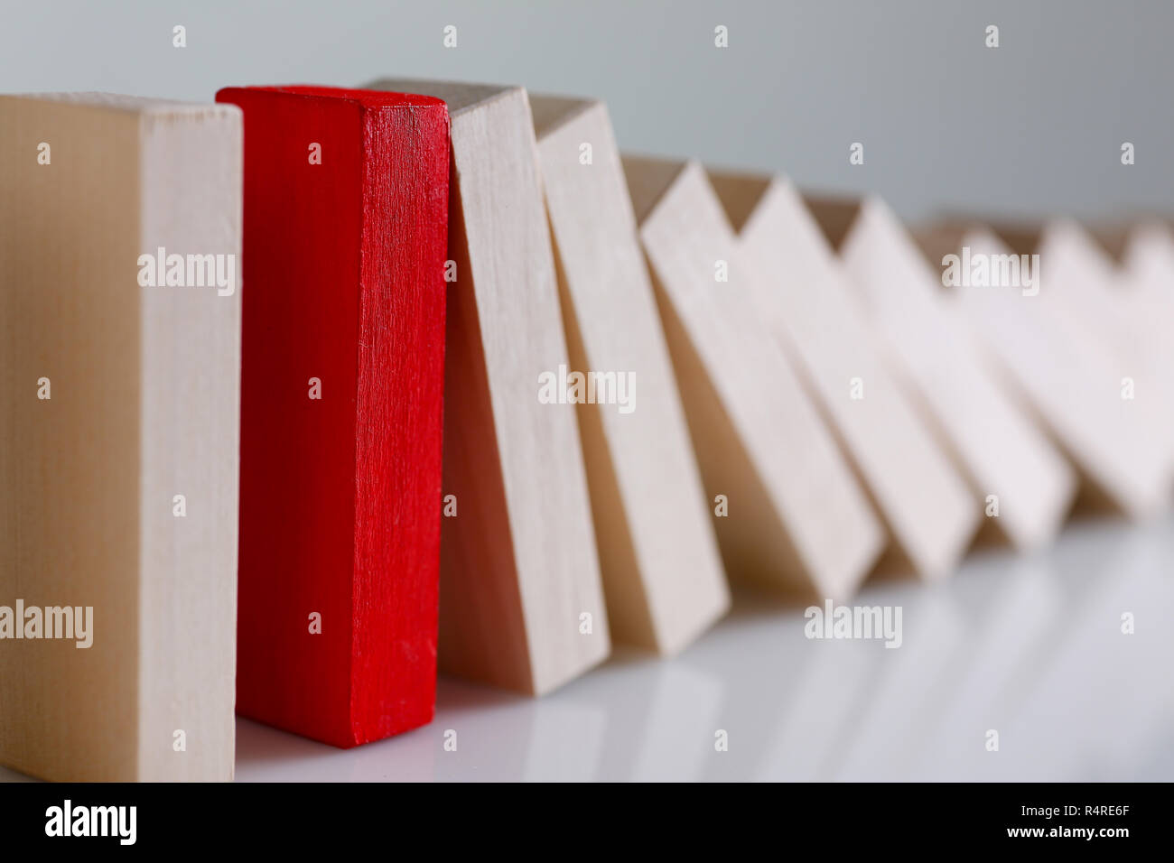 One red winner lottery wood block row Stock Photo - Alamy